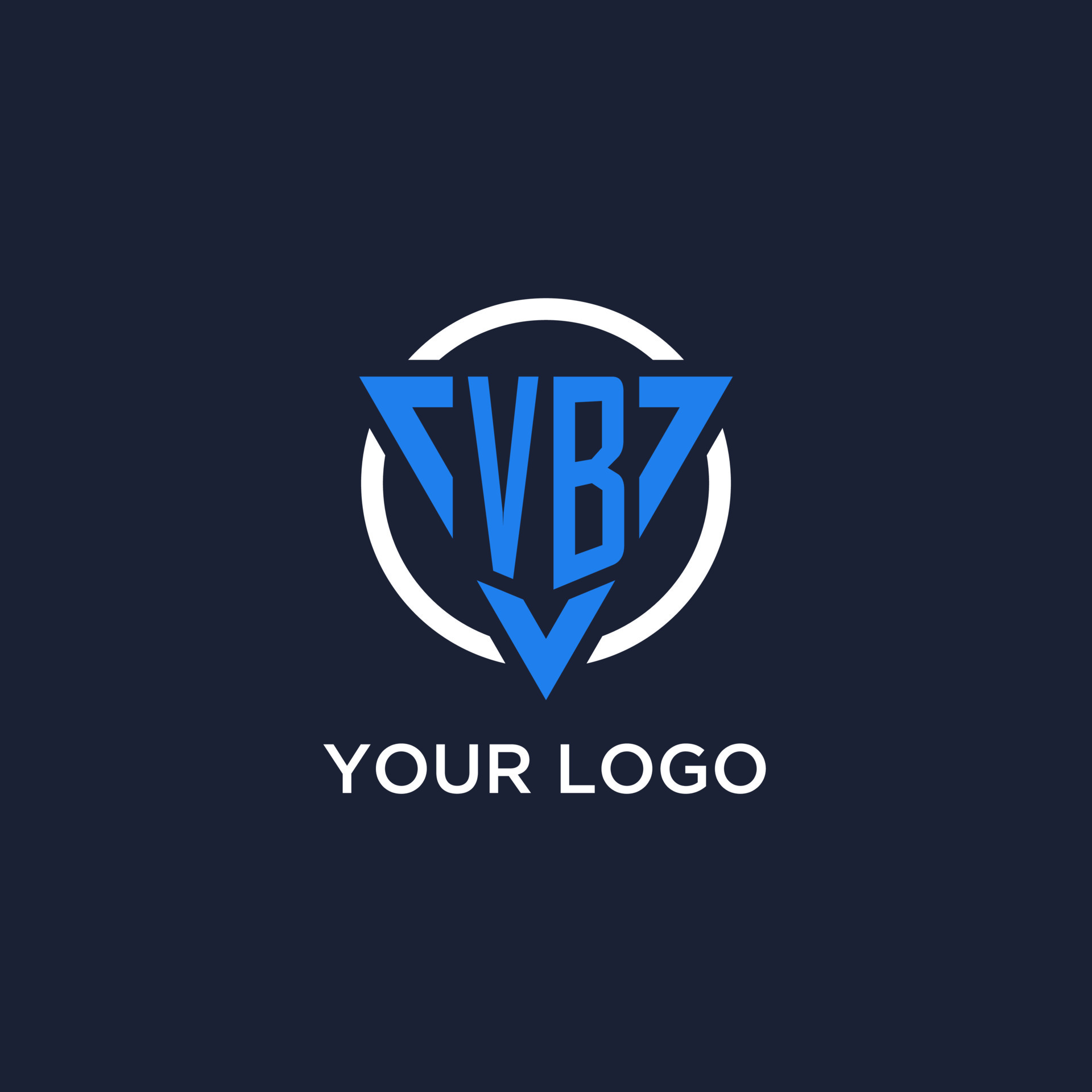 VB monogram logo with triangle shape and circle design elements ...