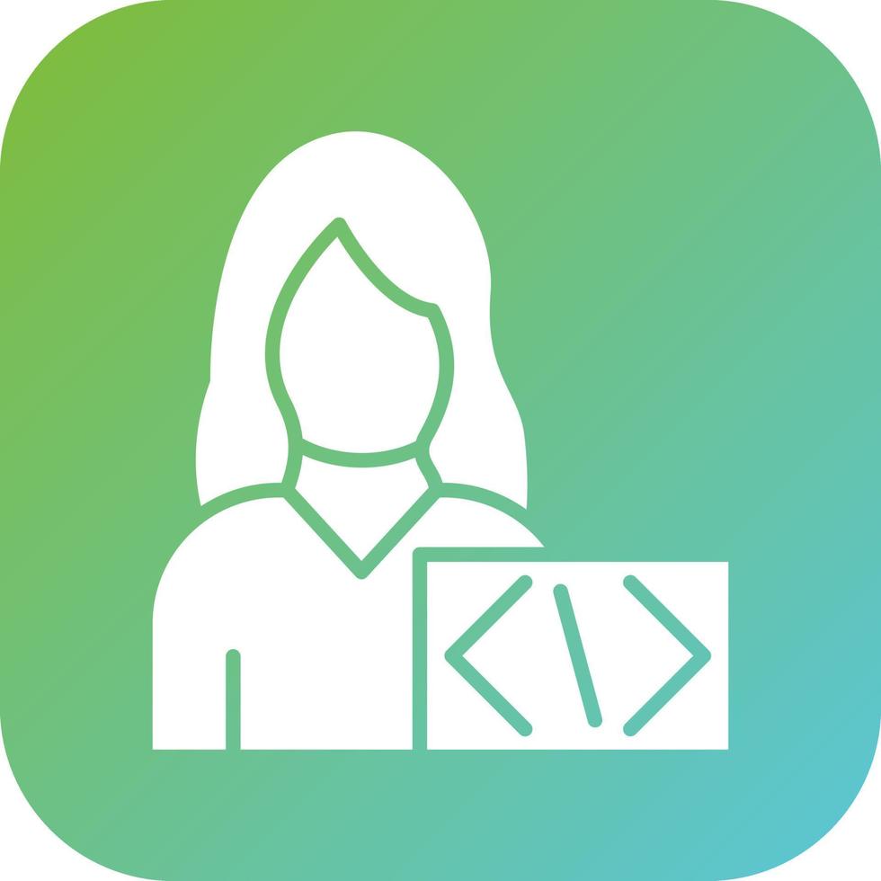 Coder Woman Vector Icon Style 22364778 Vector Art At Vecteezy