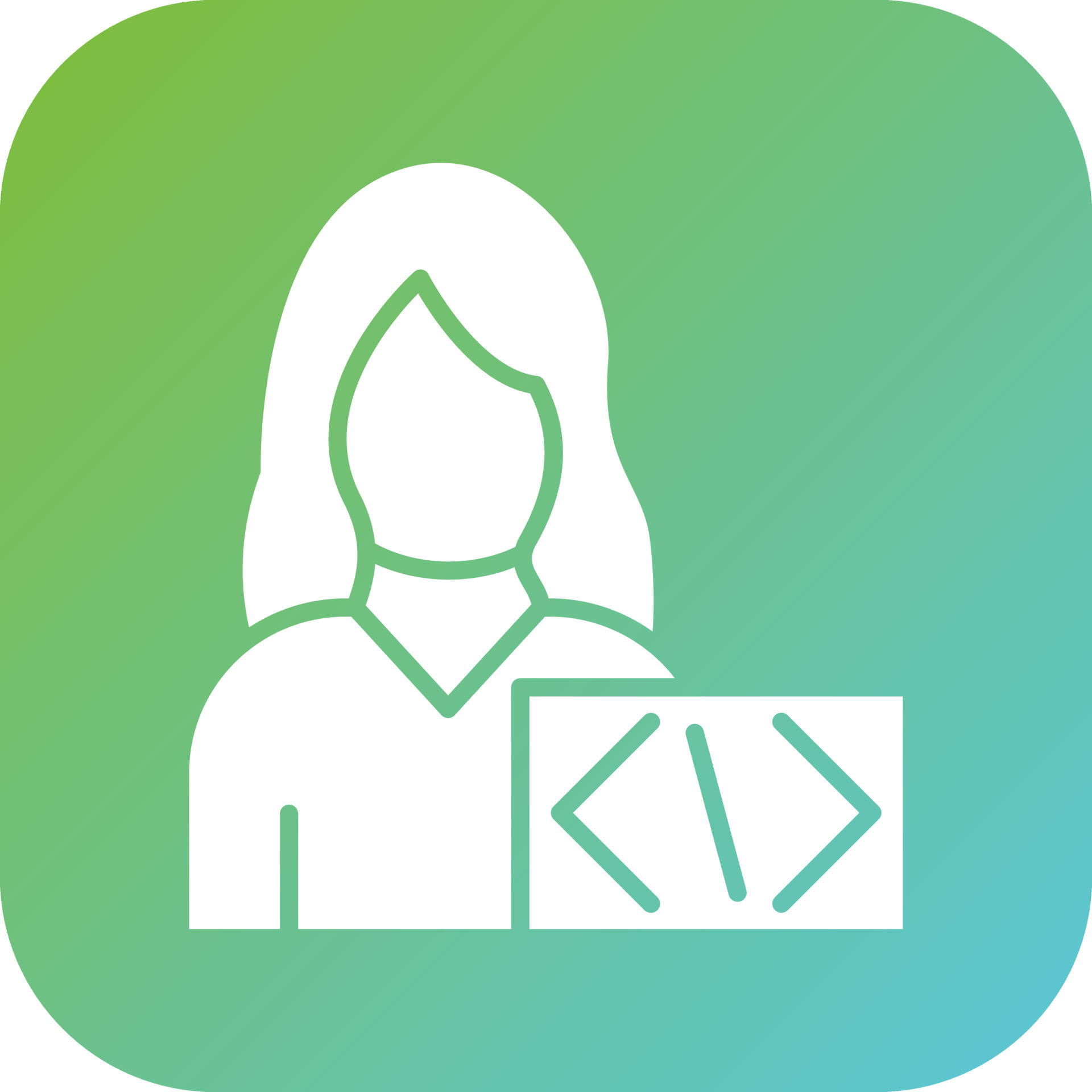 Coder Woman Vector Icon Style 22364778 Vector Art at Vecteezy