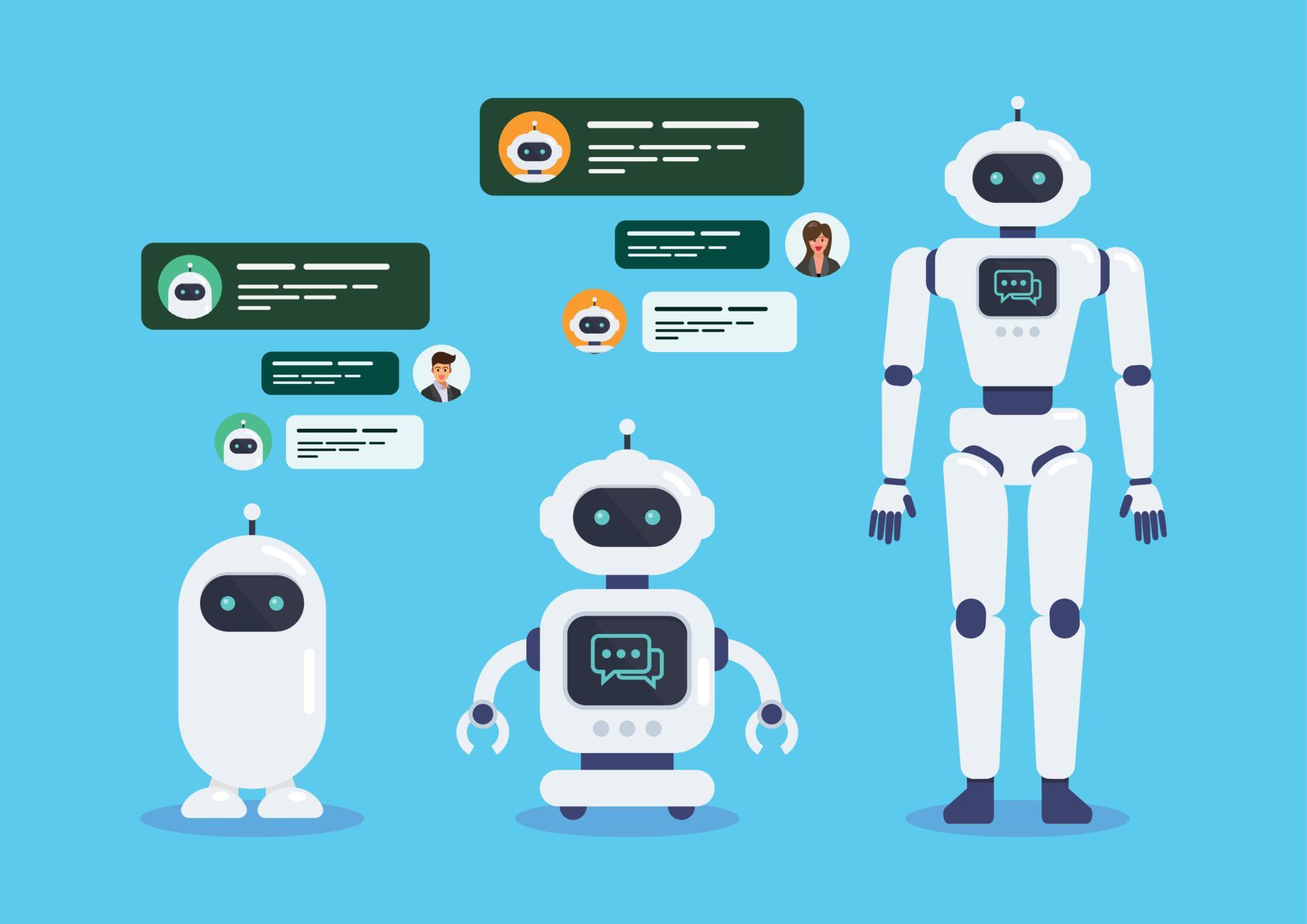 Android Robots Artificial intelligence chat bot 22364985 Vector Art at ...
