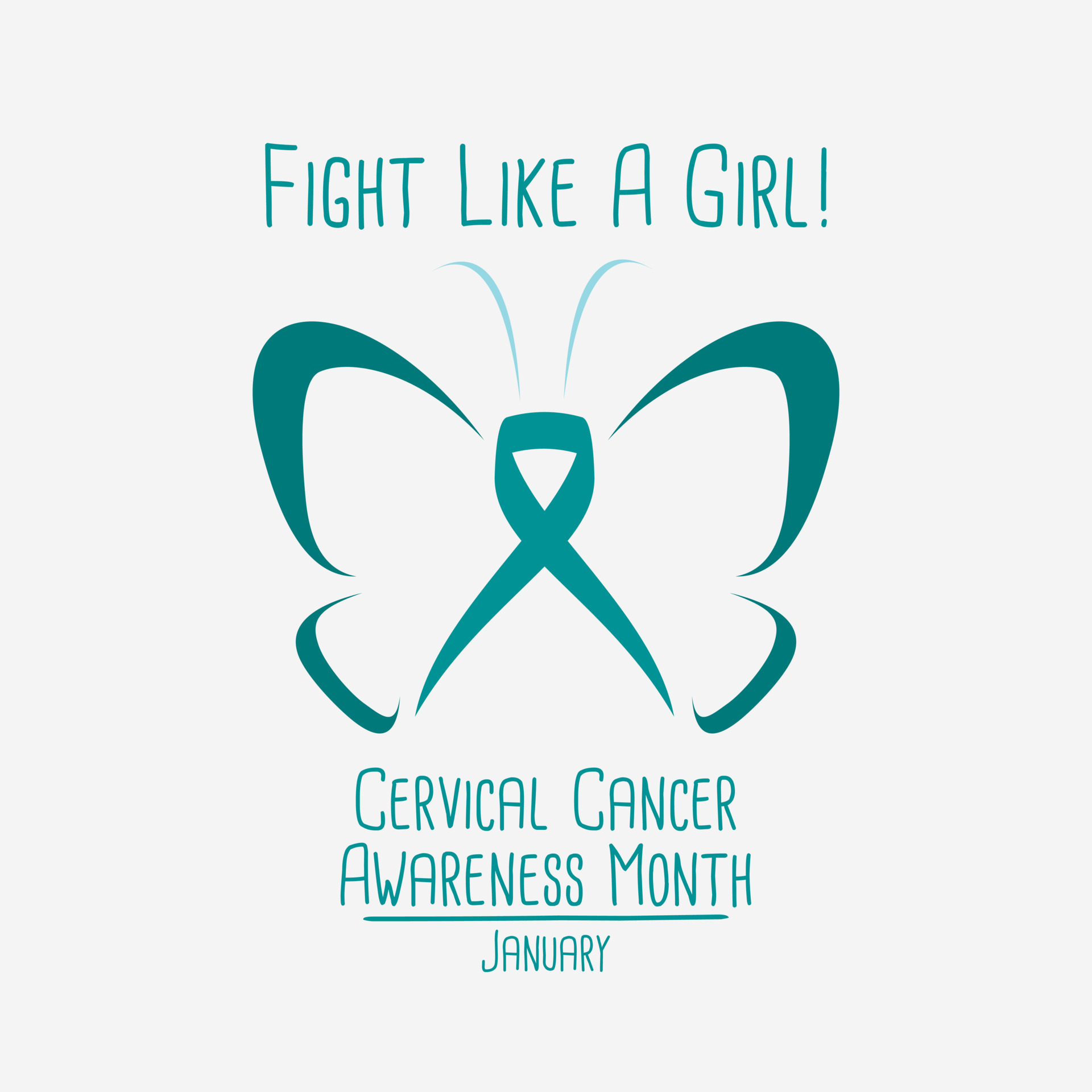 Cervical Cancer Awareness Month Vector Cervical Cancer Teal Awareness