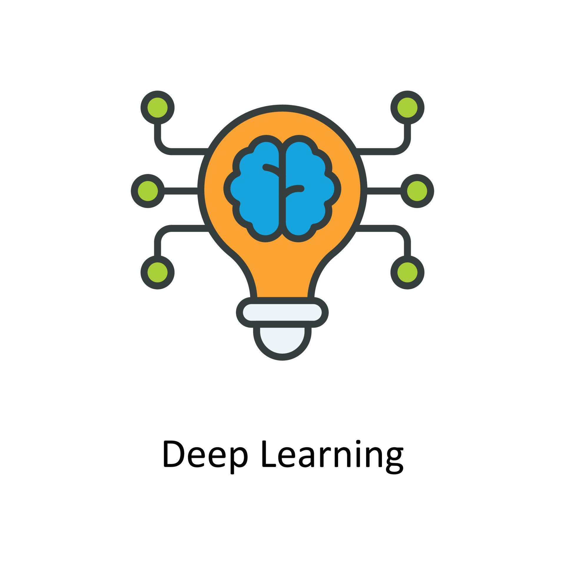 deep learning Vector Fill outline Icons. Simple stock illustration ...