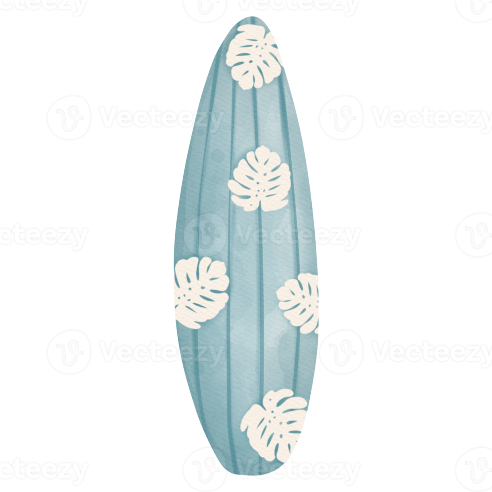 Watercolor Cute Surfboard Summer Element On Beach Summer Illustration