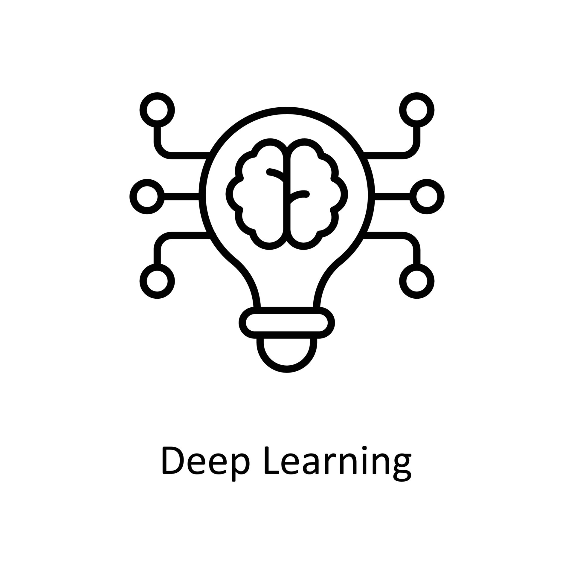 deep learning Vector outline Icons. Simple stock illustration stock ...
