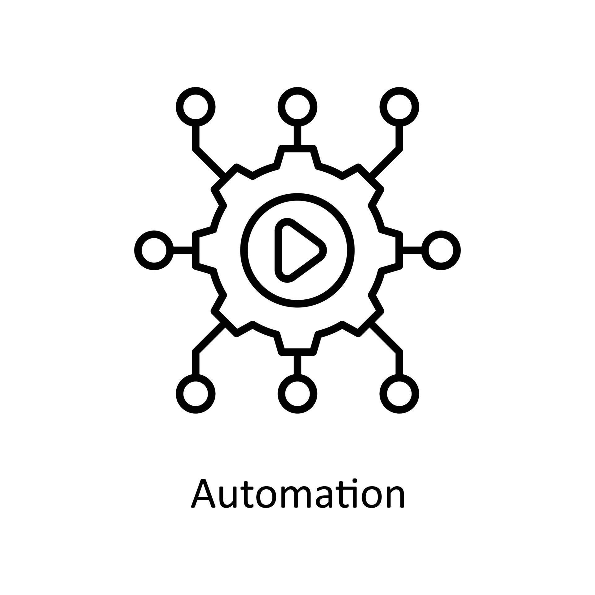 automation Vector outline Icons. Simple stock illustration stock ...