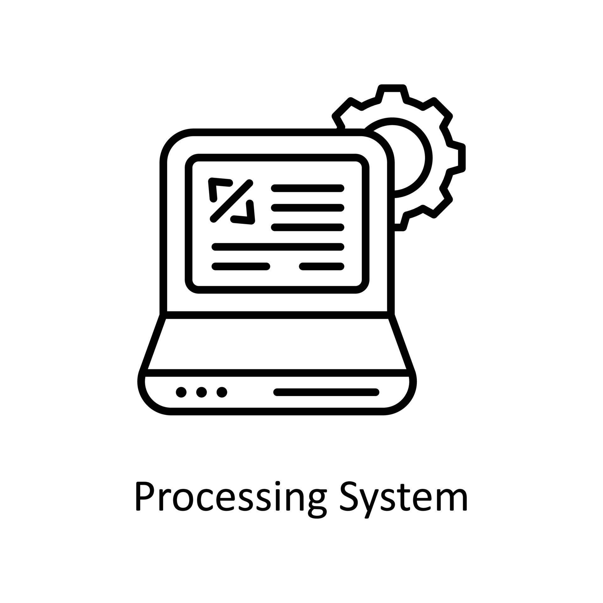 processing system Vector outline Icons. Simple stock illustration stock ...