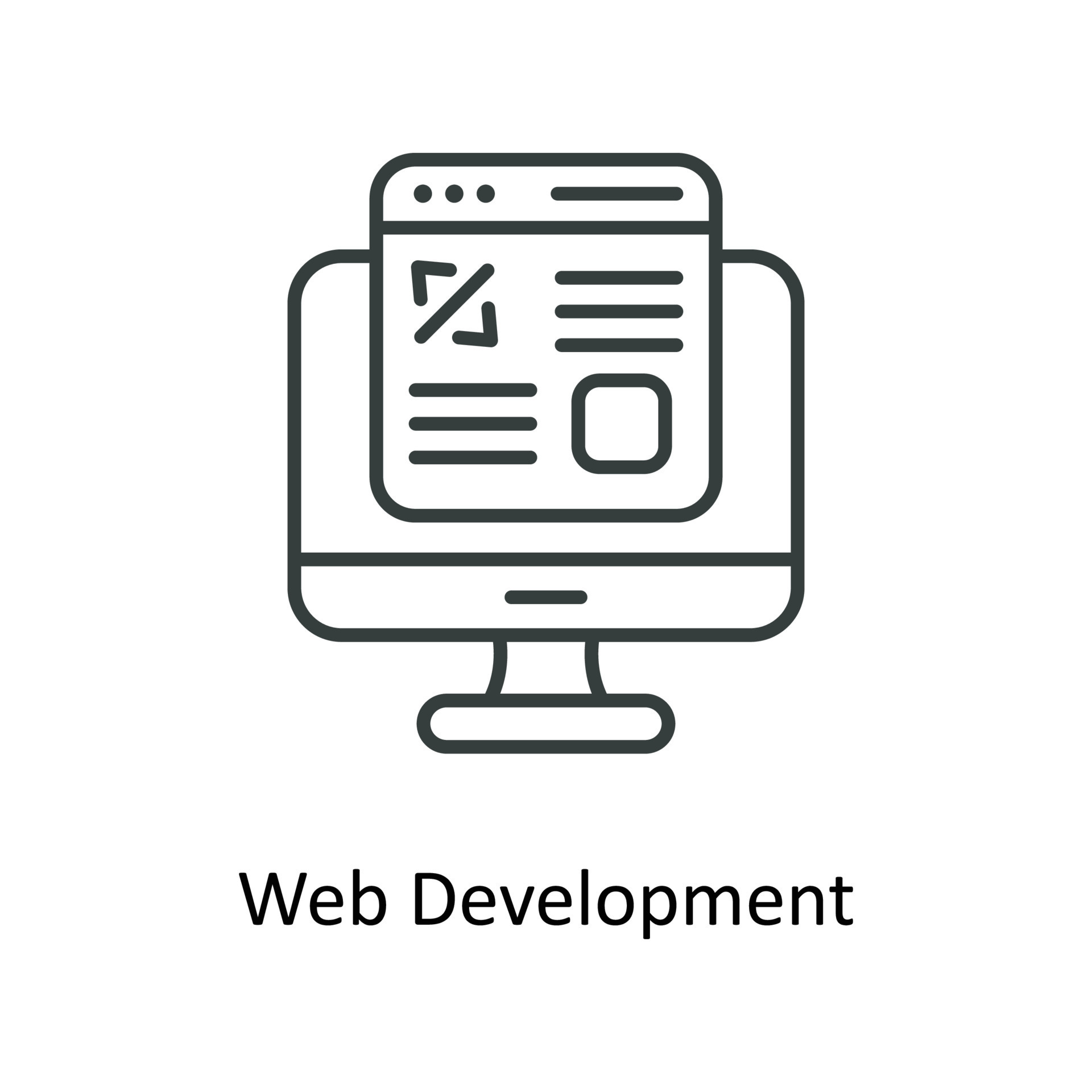 Web development Vector outline Icons. Simple stock illustration stock ...