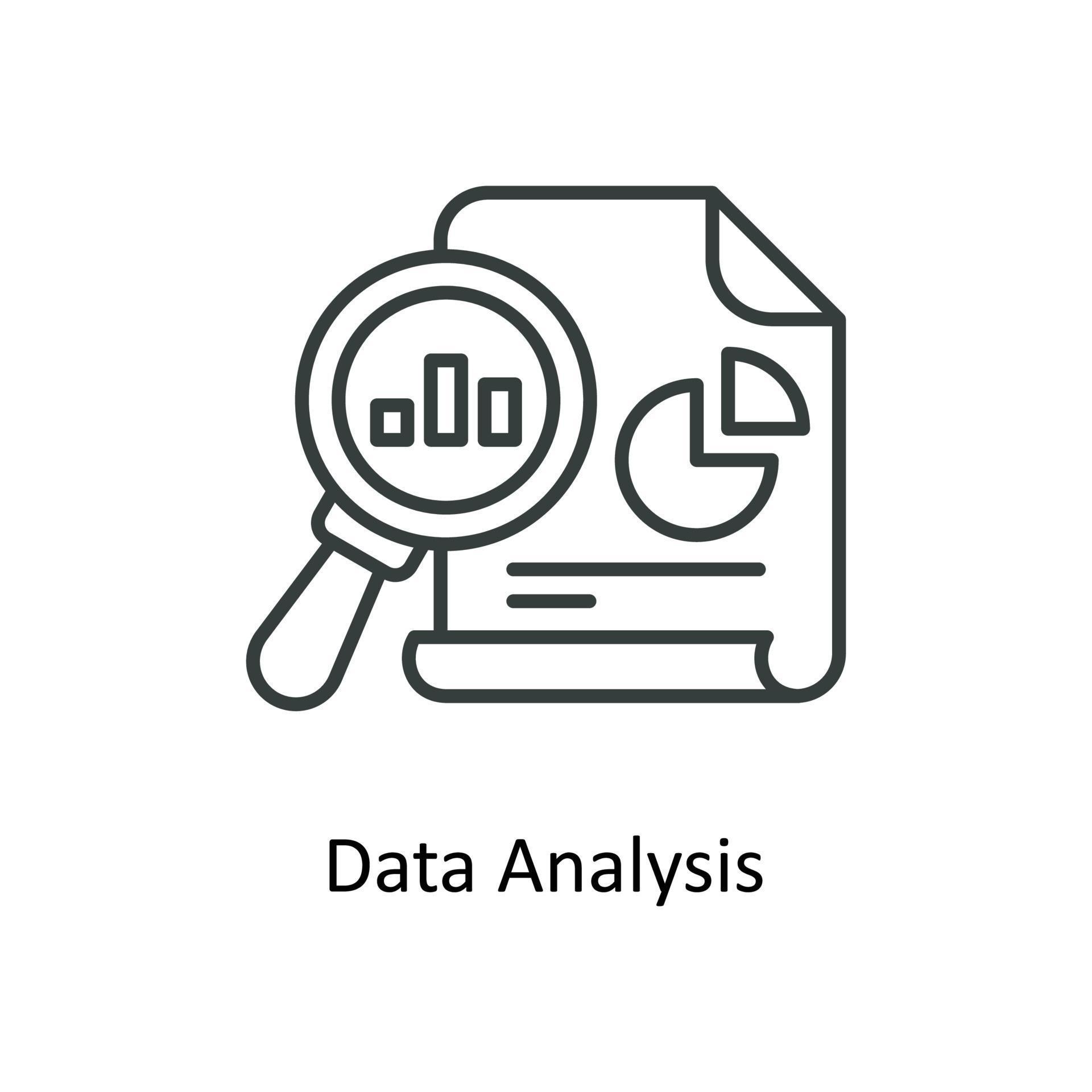 Data Analysis Vector Outline Icons Simple Stock Illustration Stock 22377695 Vector Art At Vecteezy