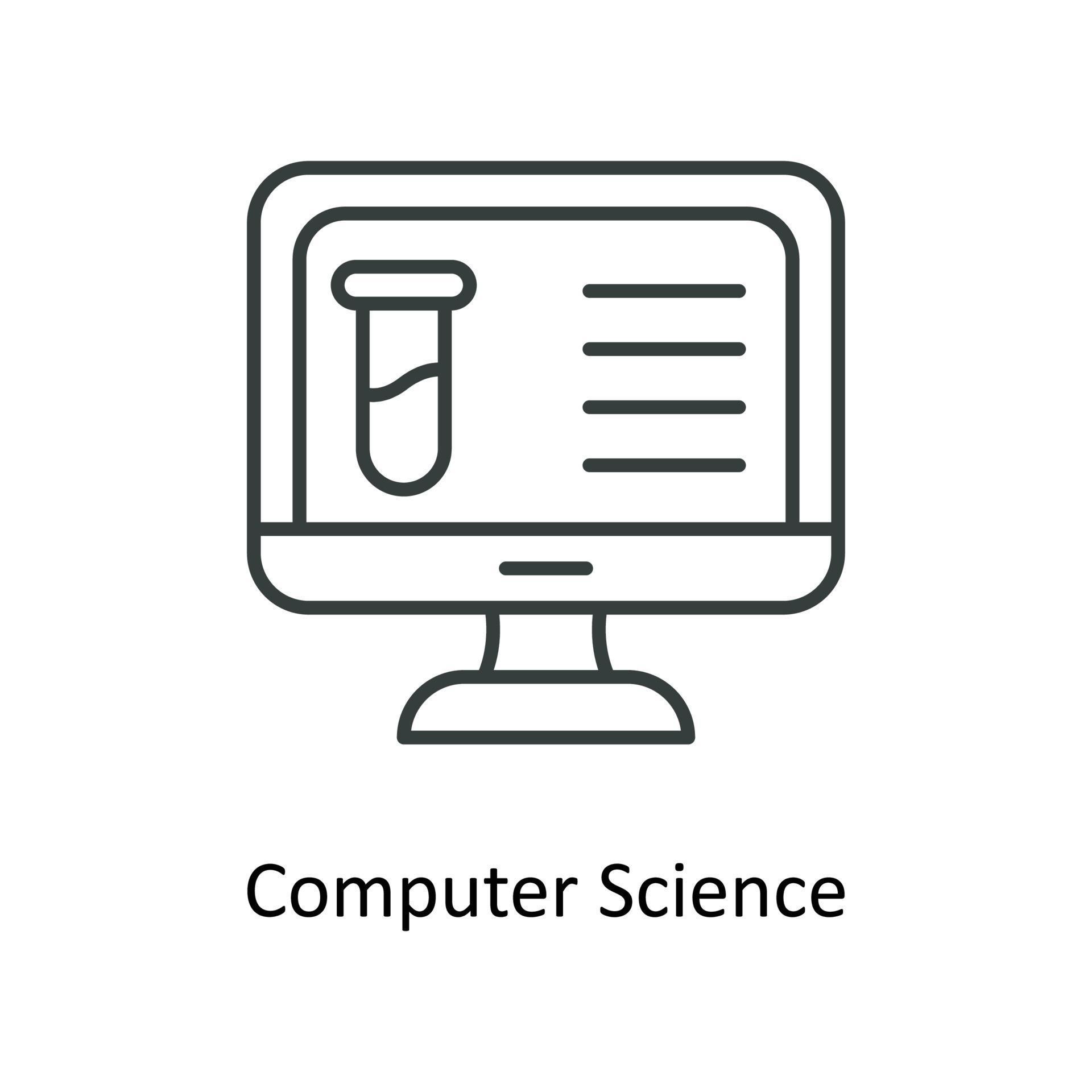 computer science Vector outline Icons. Simple stock illustration stock ...