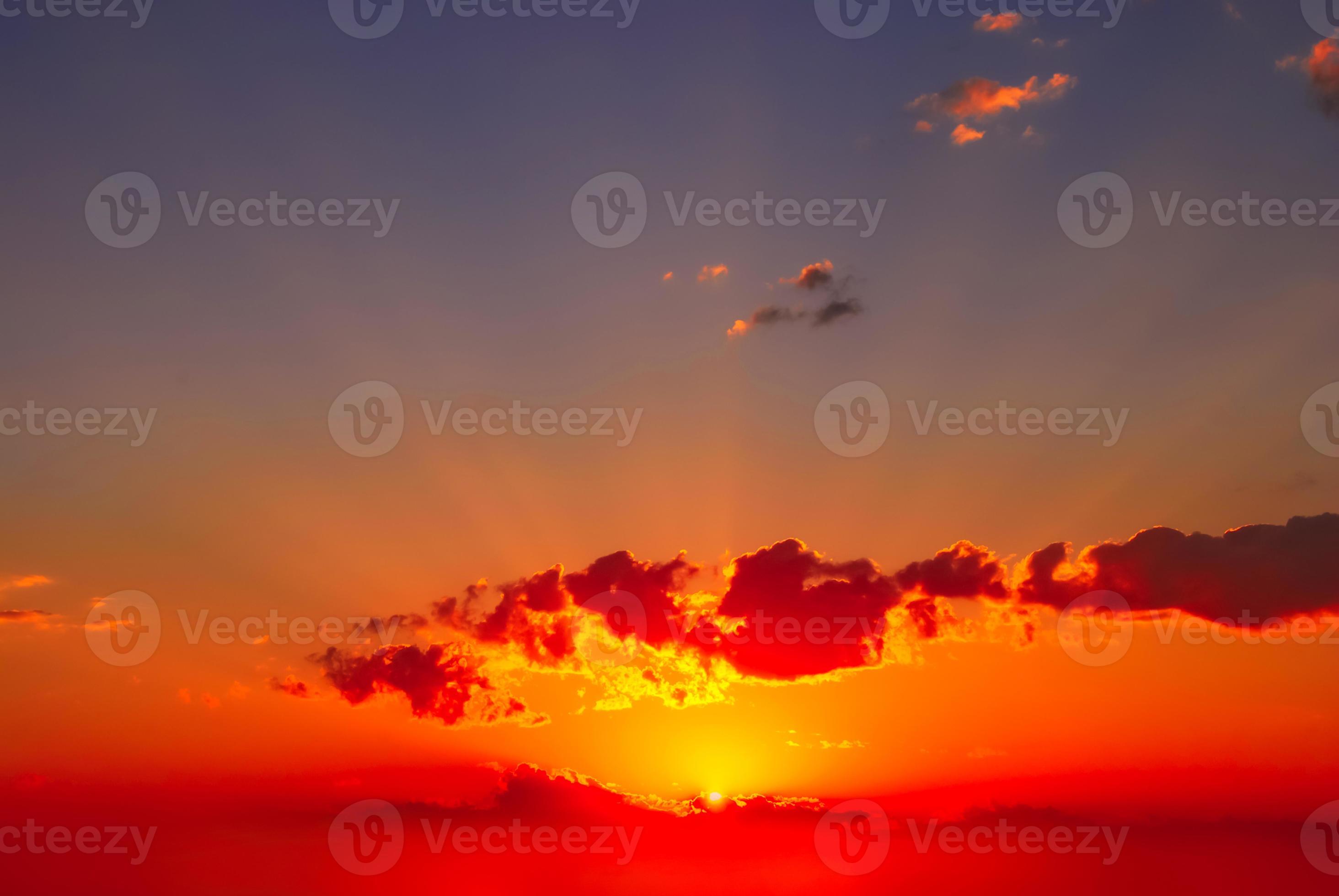 Real amazing panoramic sunrise or sunset sky with gentle colorful clouds. Long panorama, crop it ...