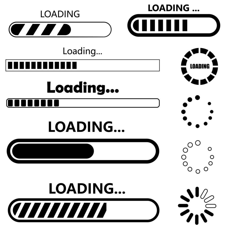 Loading icon vector set. Download illustration sign. downloading symbol ...