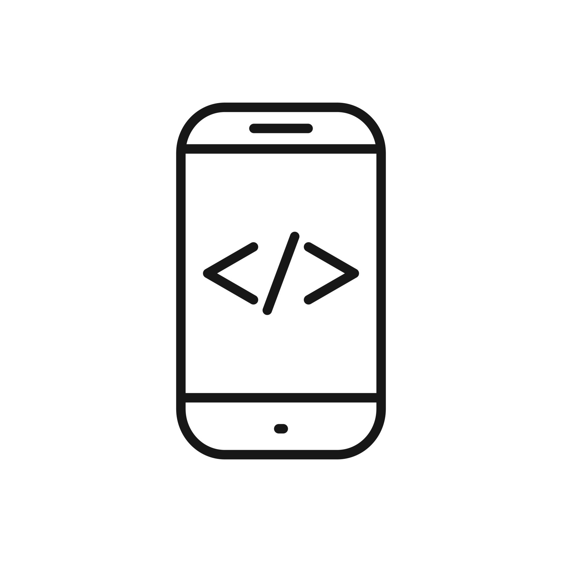 Editable Icon Of Development Code Smartphone Vector Illustration