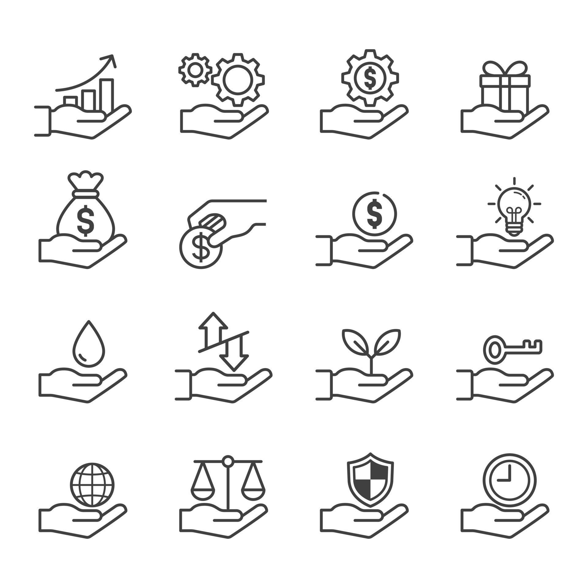 business hands line icon set 22385403 Vector Art at Vecteezy