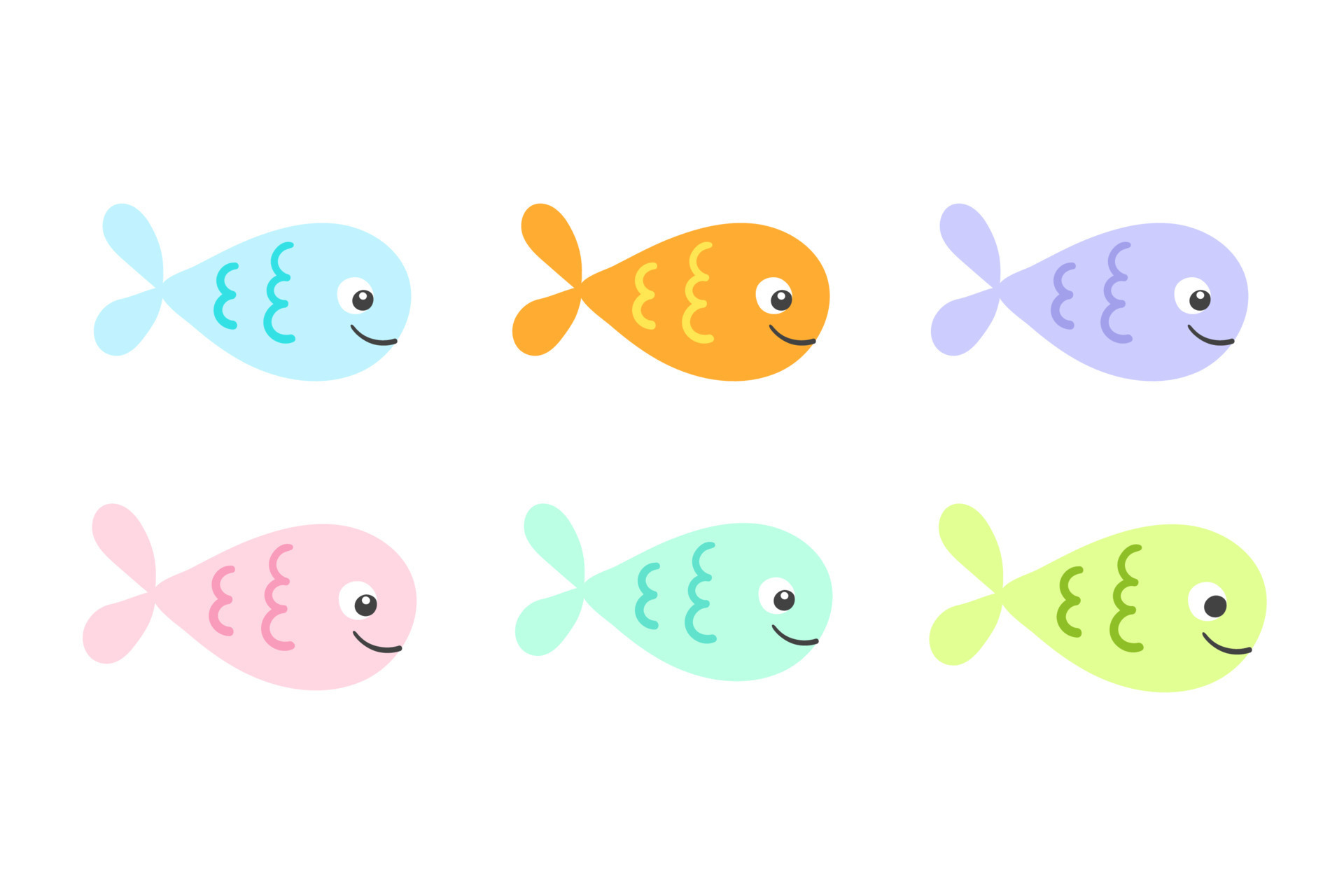 Vector set of sea fish cartoon illustration on white background ... Vector set of sea fish cartoon illustration on white background ...