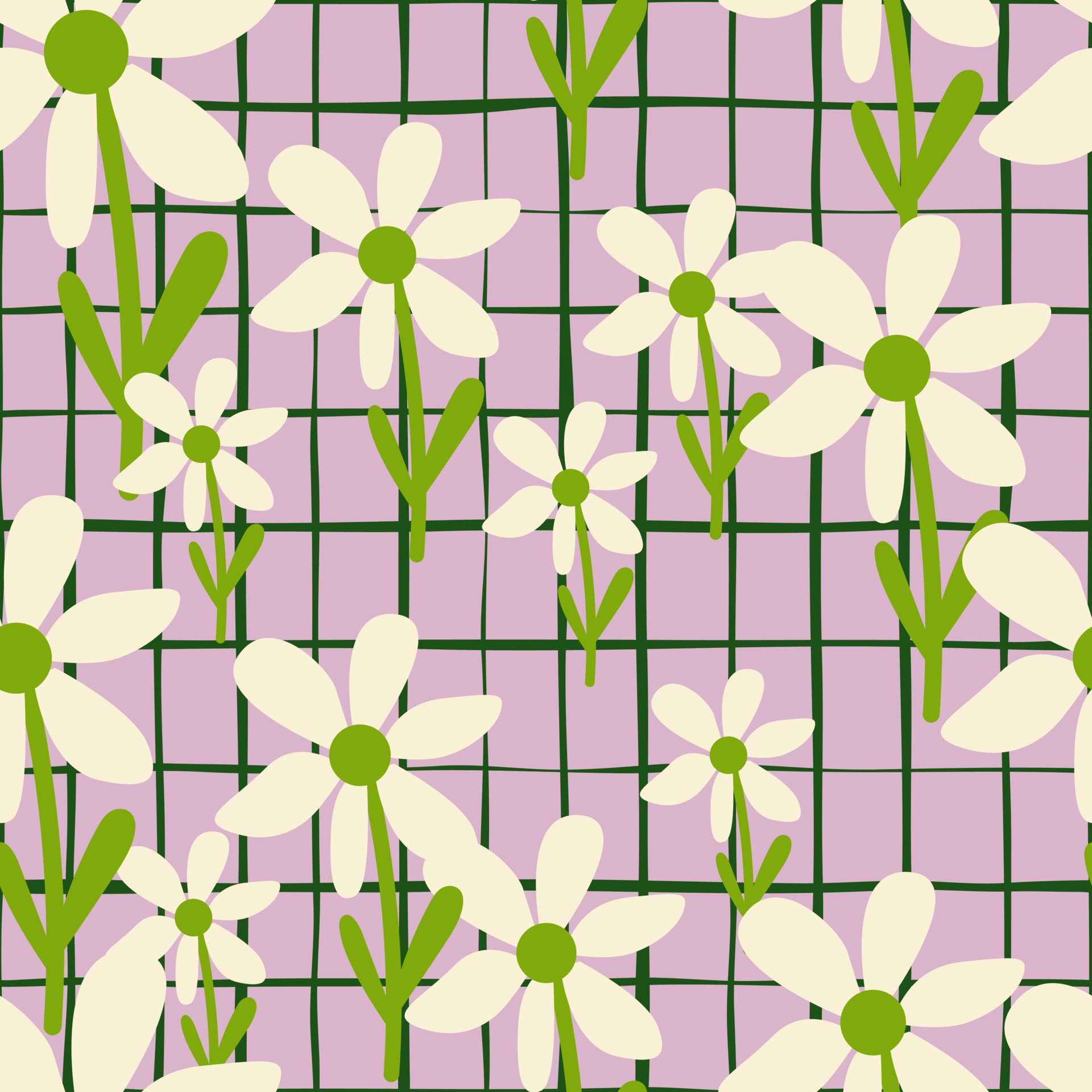Stylized tropical simple flower seamless pattern. Decorative floral ...