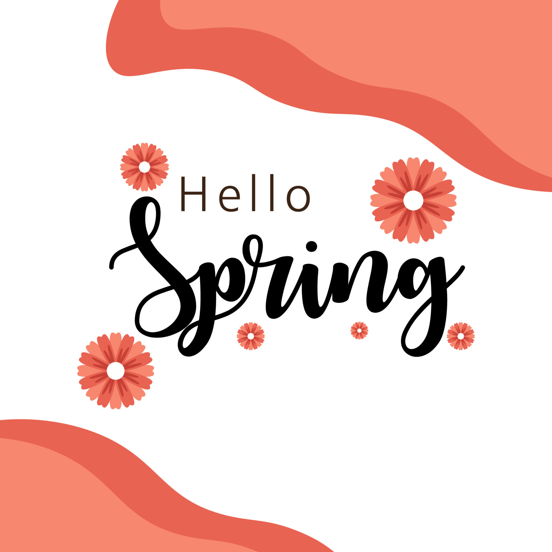 hello spring text vector. suitable for card or banner 22387570 Vector ...
