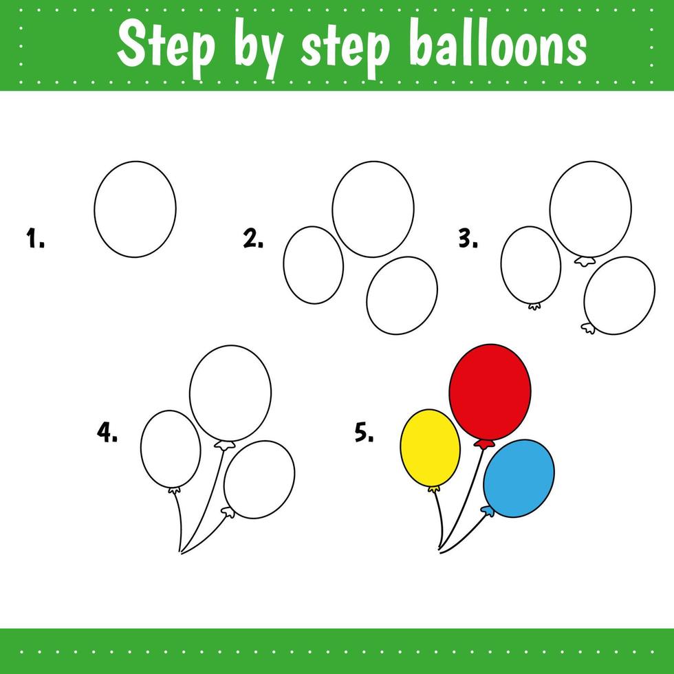 Step by step drawing. Preschool activity for kids. Educational sheets ...