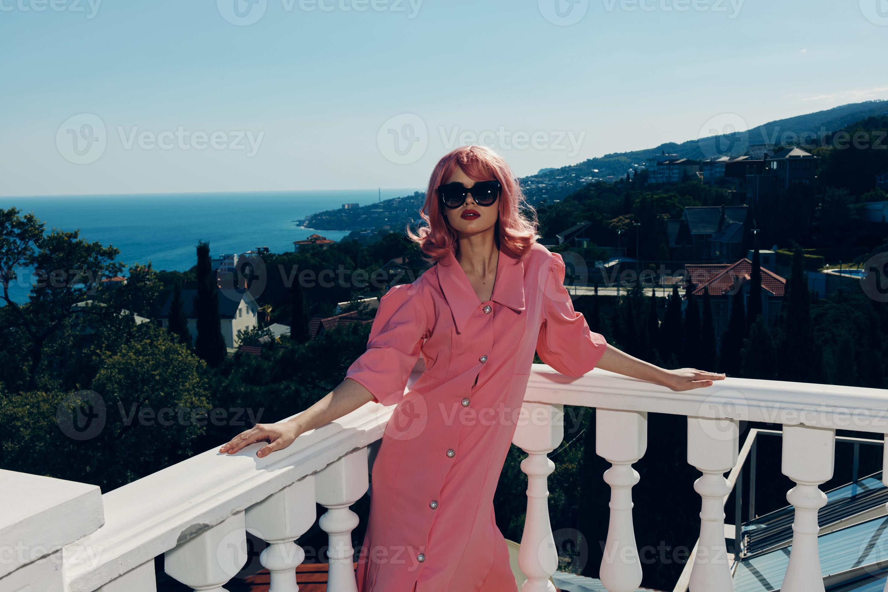 attractive woman gesturing with hands vintage style posing Relaxation ...