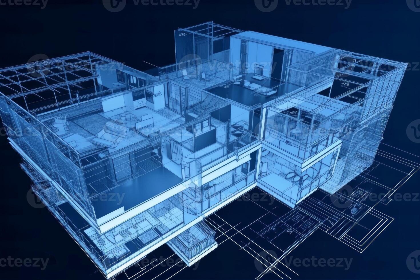 Architectural house plan. Home construction. Generate Ai 22392466 Stock Photo at Vecteezy