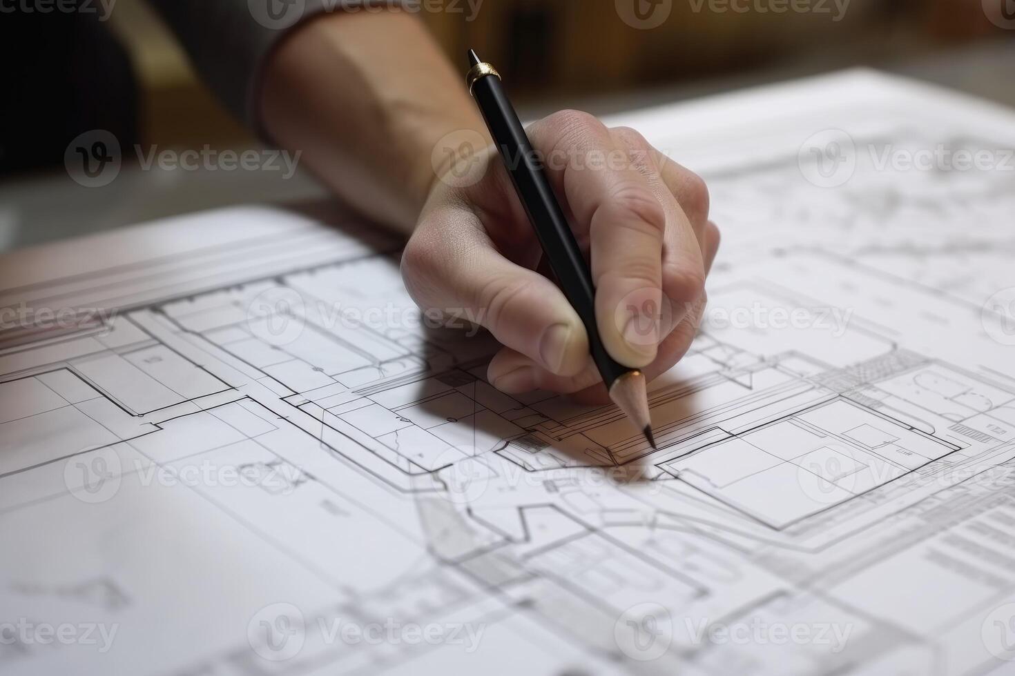 Hand Draw Architectural Plan Home Construction Generate Ai 22393241