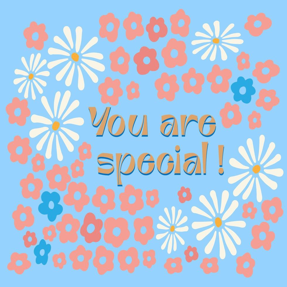You are special. T-shirt print. Girl quote, retro stile 22393426 Vector Art at Vecteezy