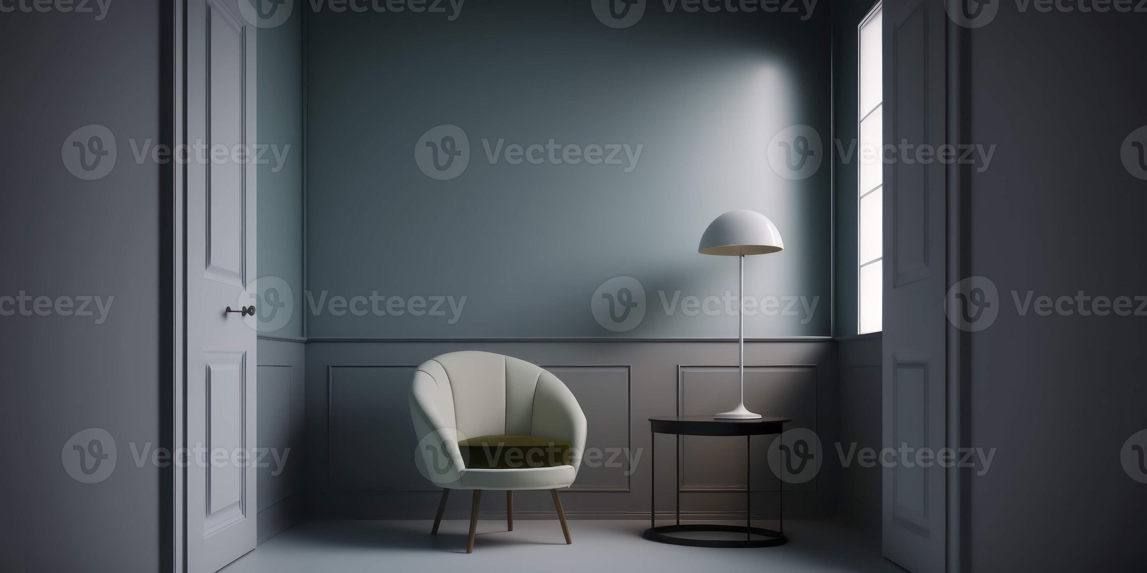 Minimalist Room with Single Chair interior Photography 22395552 Stock ...