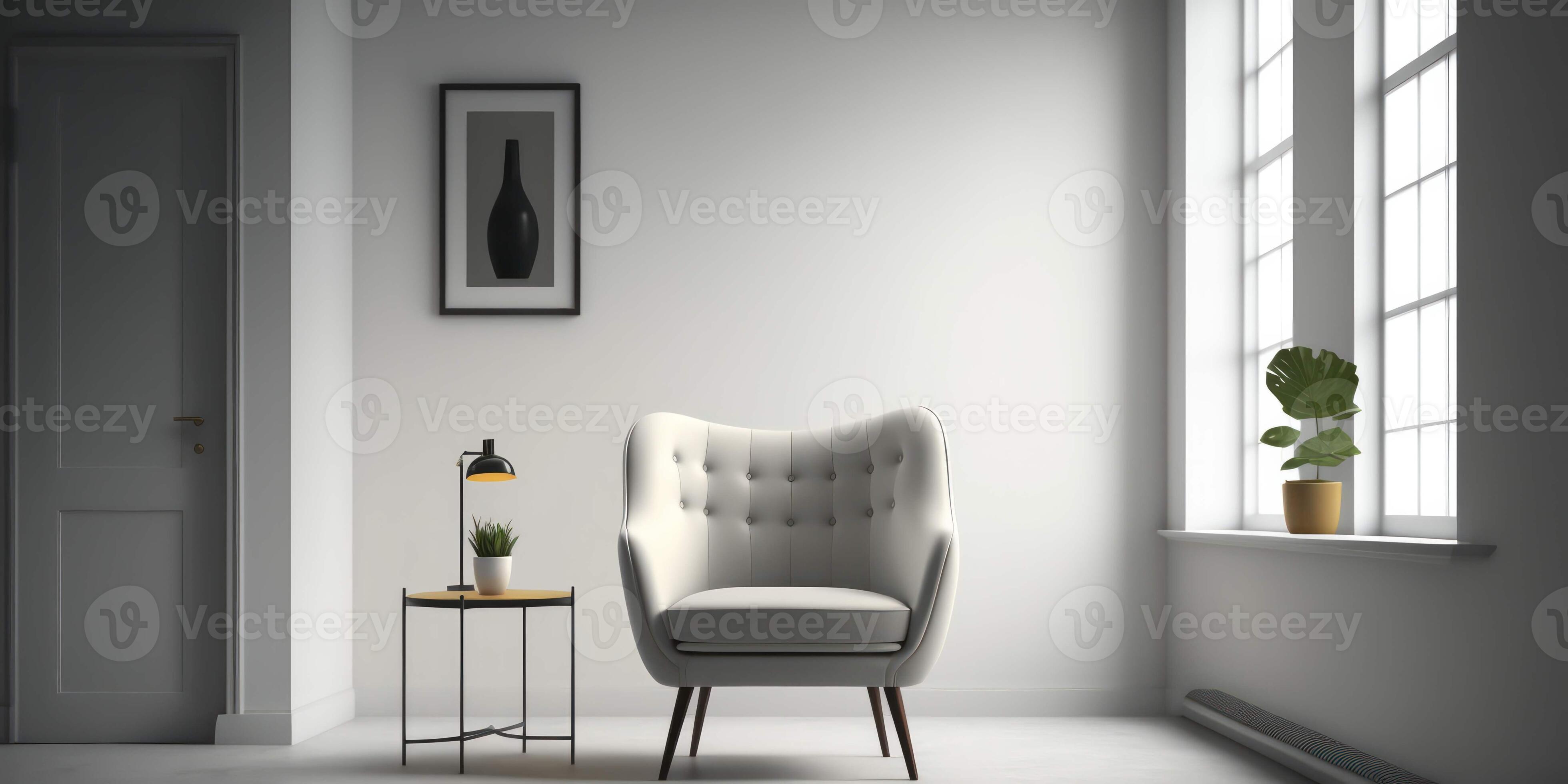 Minimalist Room with Single Chair interior Photography 22395557 Stock ...