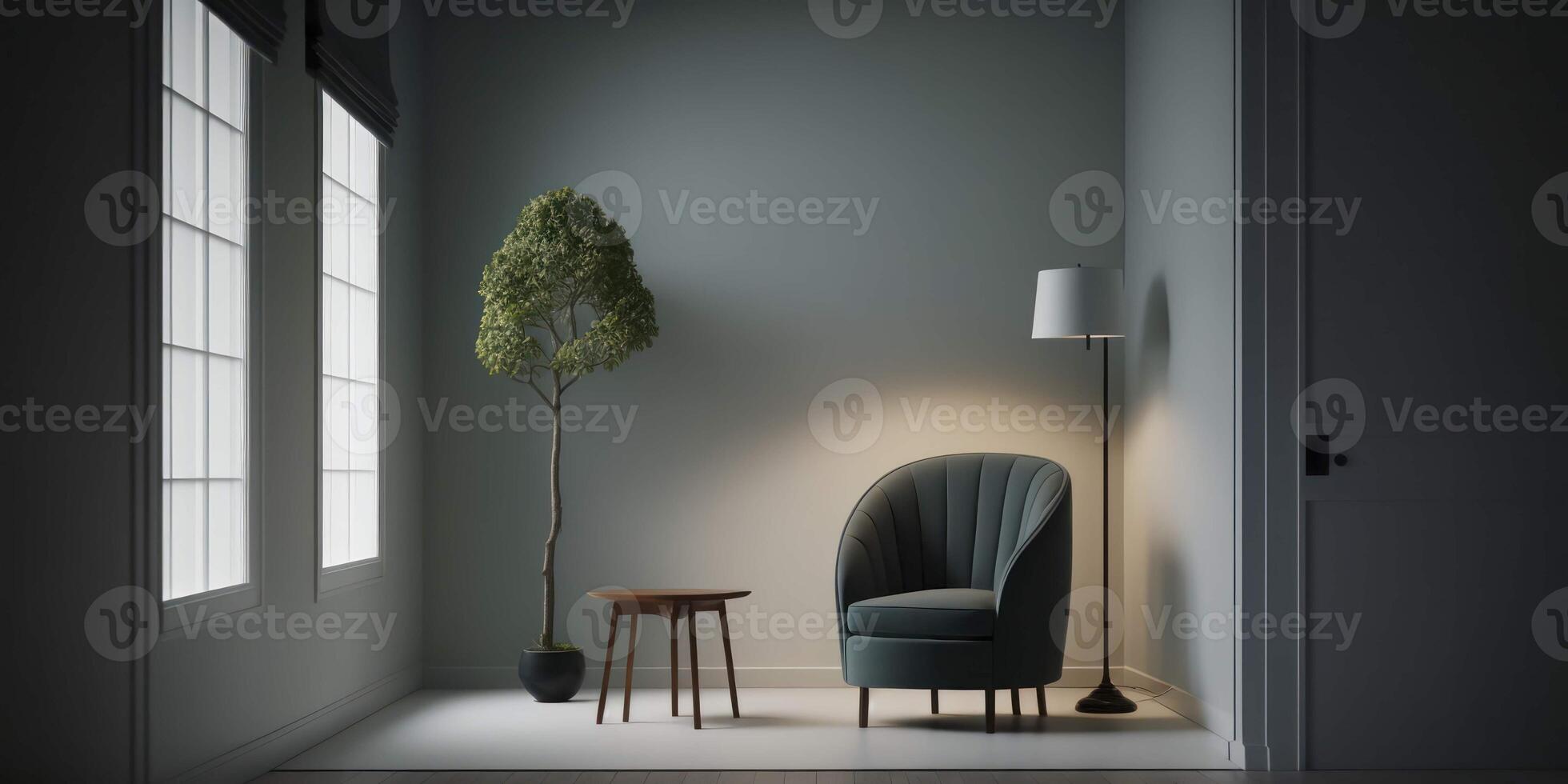 Minimalist Room with Single Chair interior Photography 22396167 Stock ...