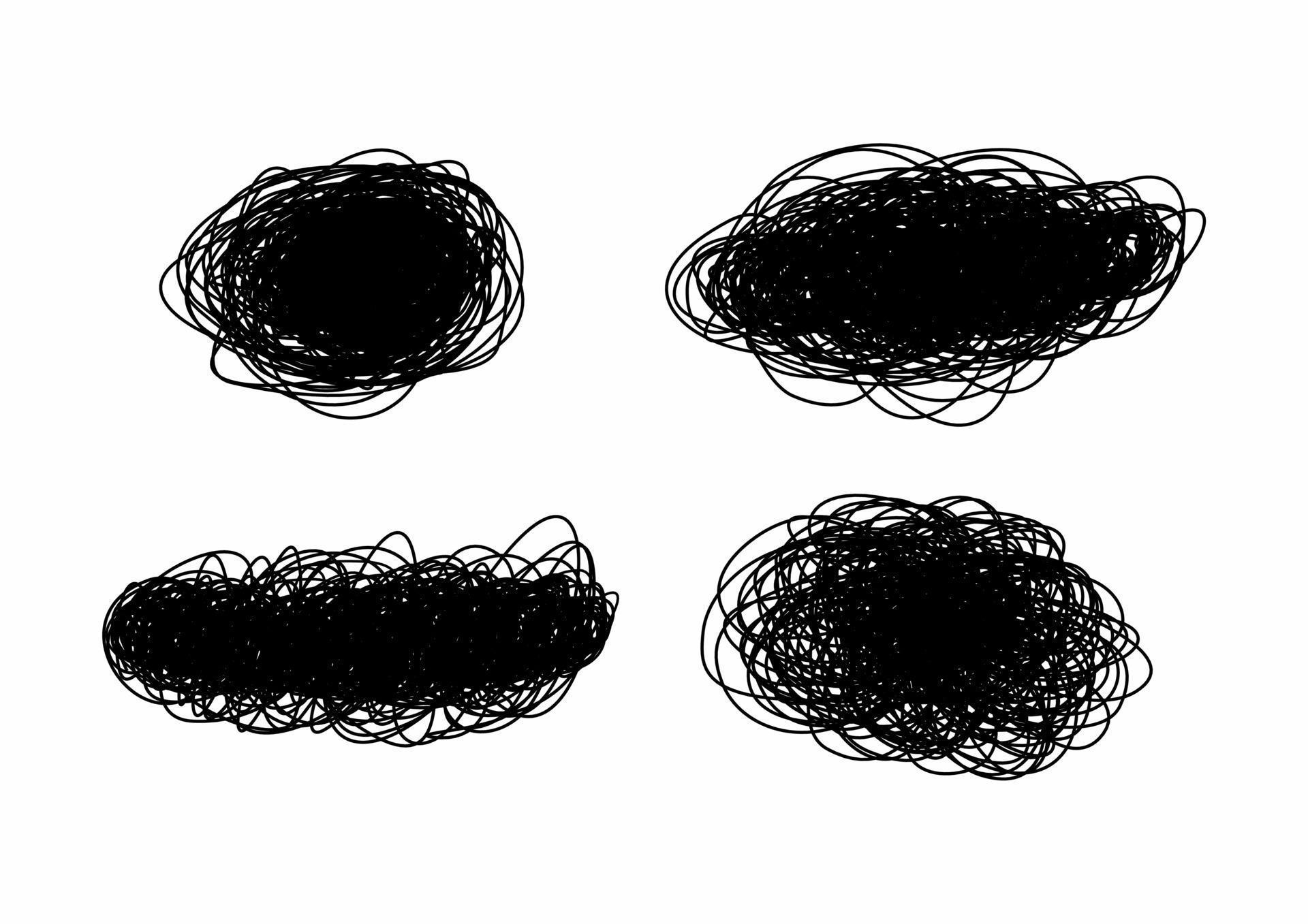 Set of Hand Drawn Scribble Shapes, vector design elements. Scribble ...