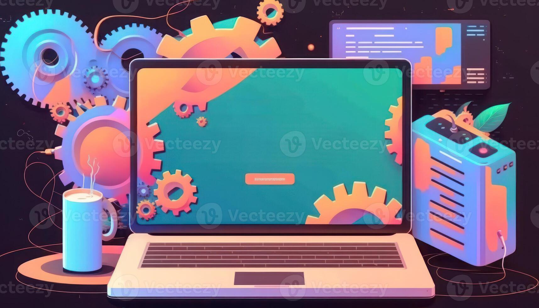 Software Development For Different Devices Application Test And It Service Concept Process Of
