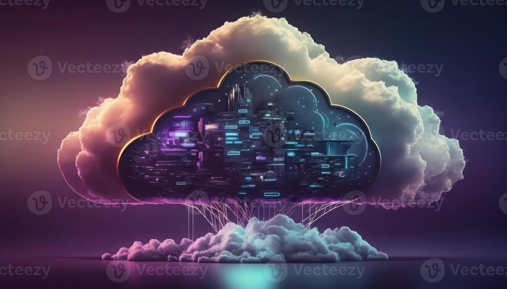 Cloud computing technology concept background, digital. 22403613 Stock ...