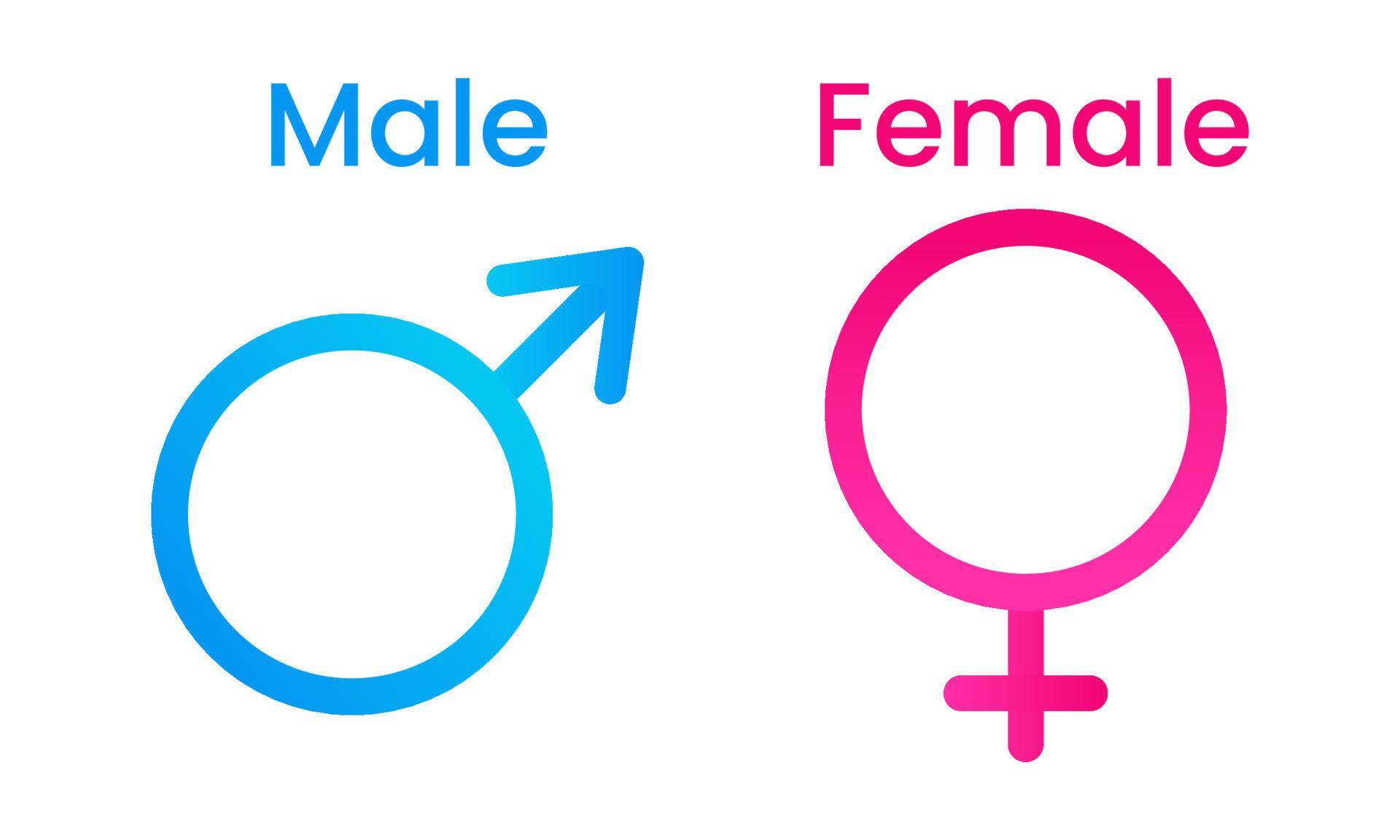 Flat design gender symbols. Male and Female 22414357 Vector Art at Vecteezy