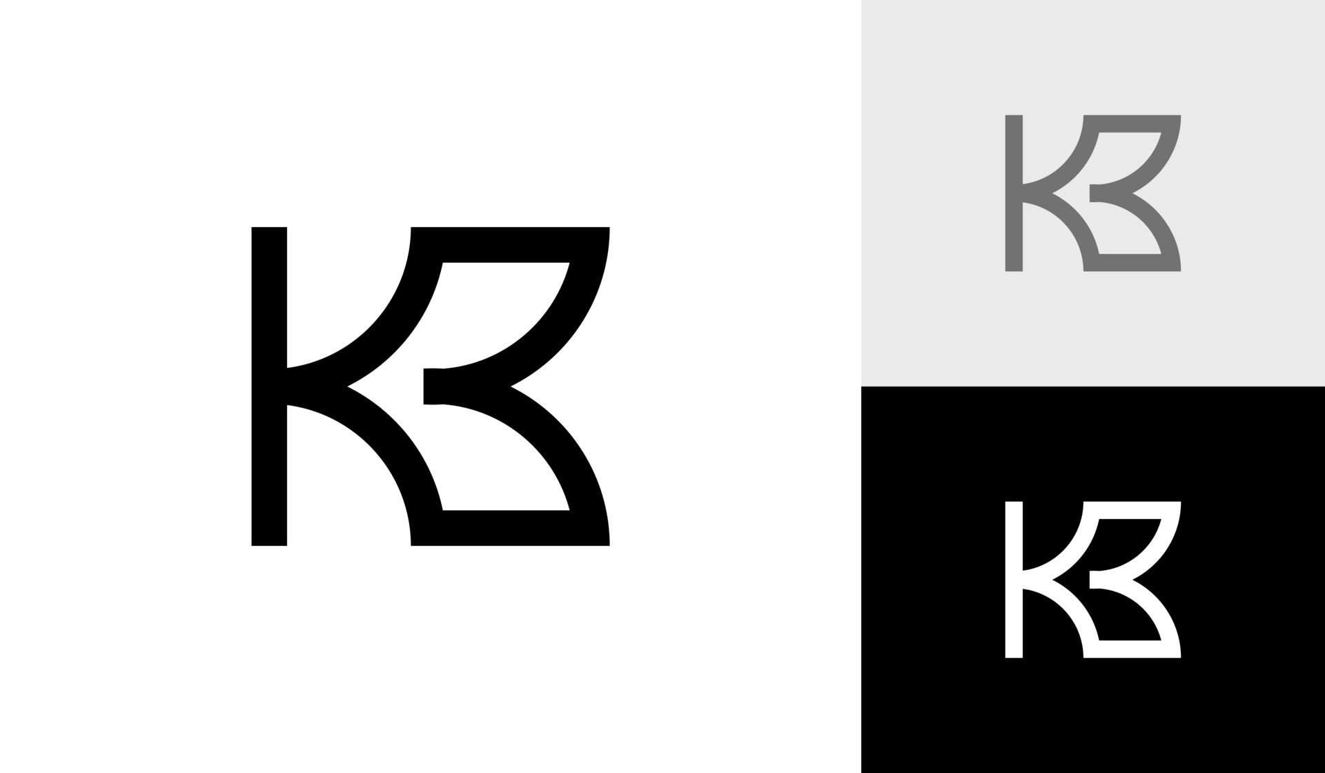 Letter Kb Monogram Logo Design Vector 22415483 Vector Art At Vecteezy