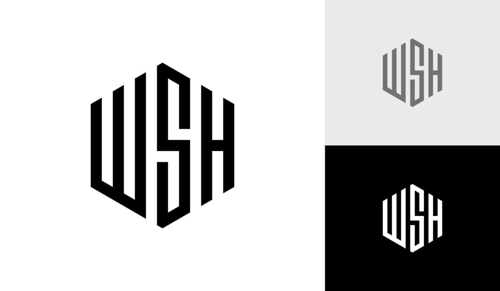 Letter WSH initial hexagon monogram logo design vector 22415508 Vector ...