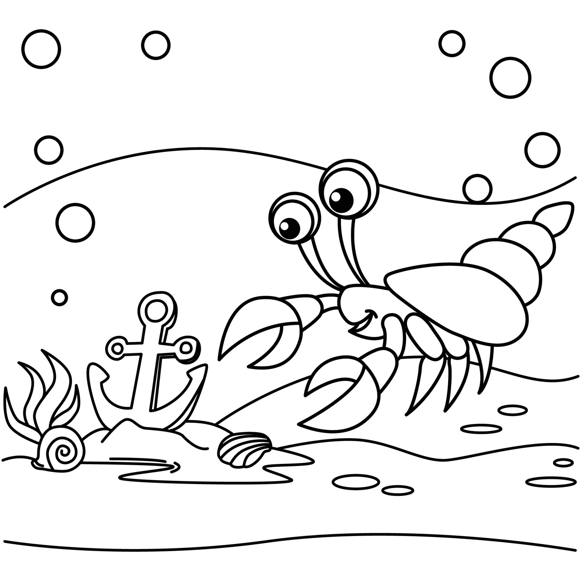 Cute hermit crabs cartoon characters vector illustration. For kids ... Cute hermit crabs cartoon characters vector illustration. For kids ...