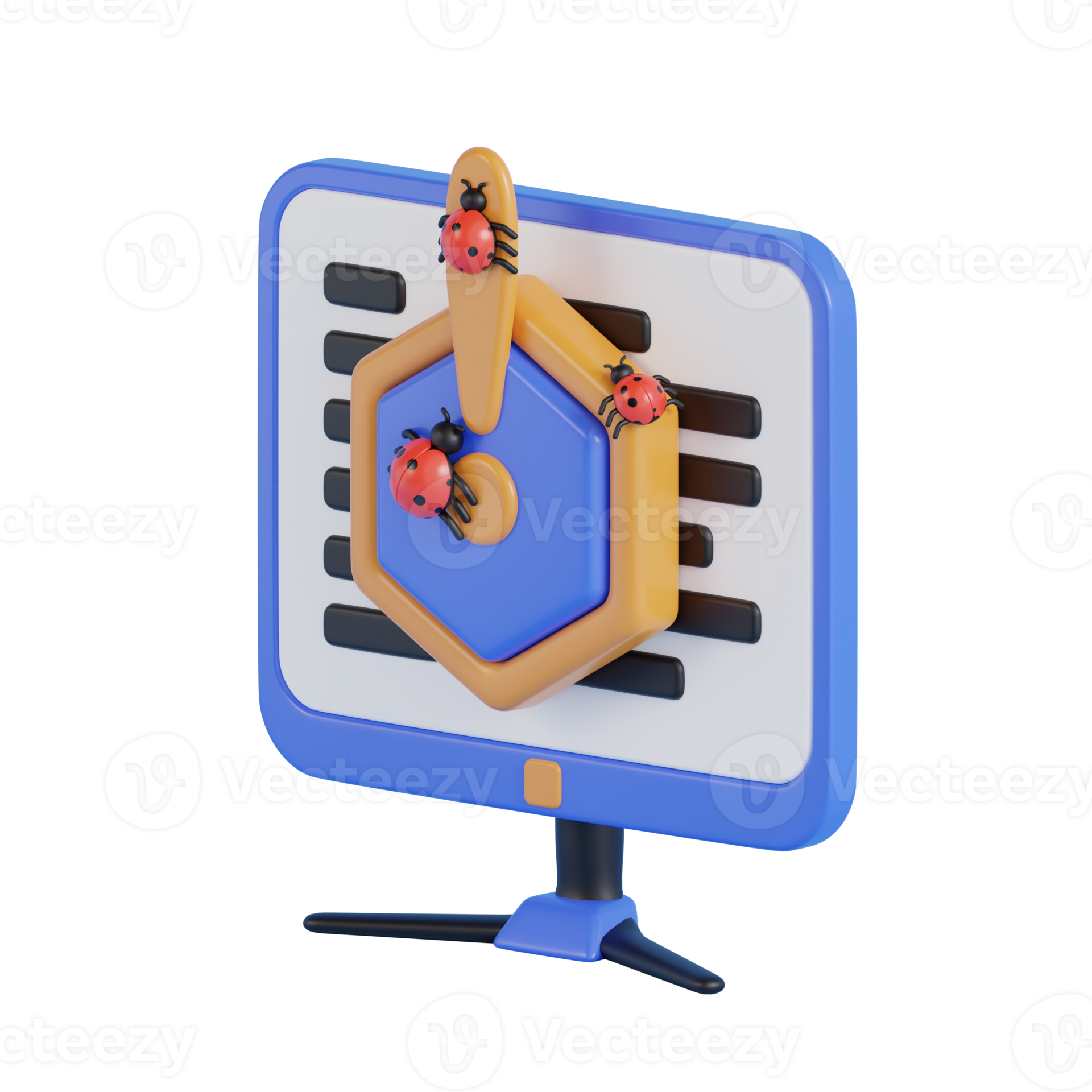 Cyber Security 3d Laptop And Cloud Data Under Protection