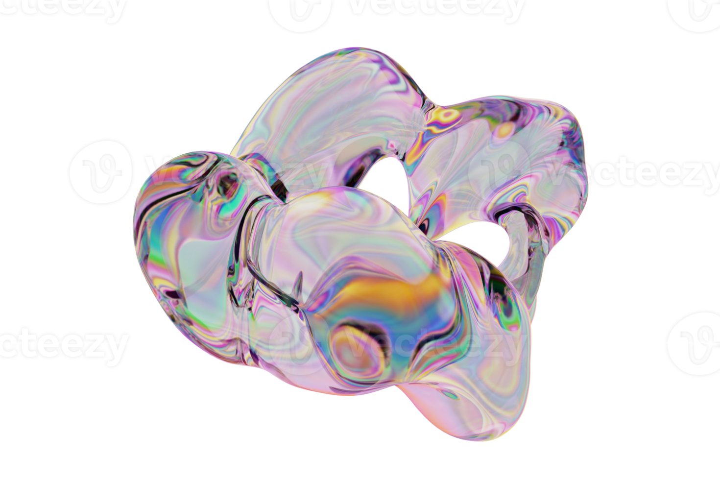 Abstract Colored Liquid Glass 3d Rendered Shape 22418822 Png