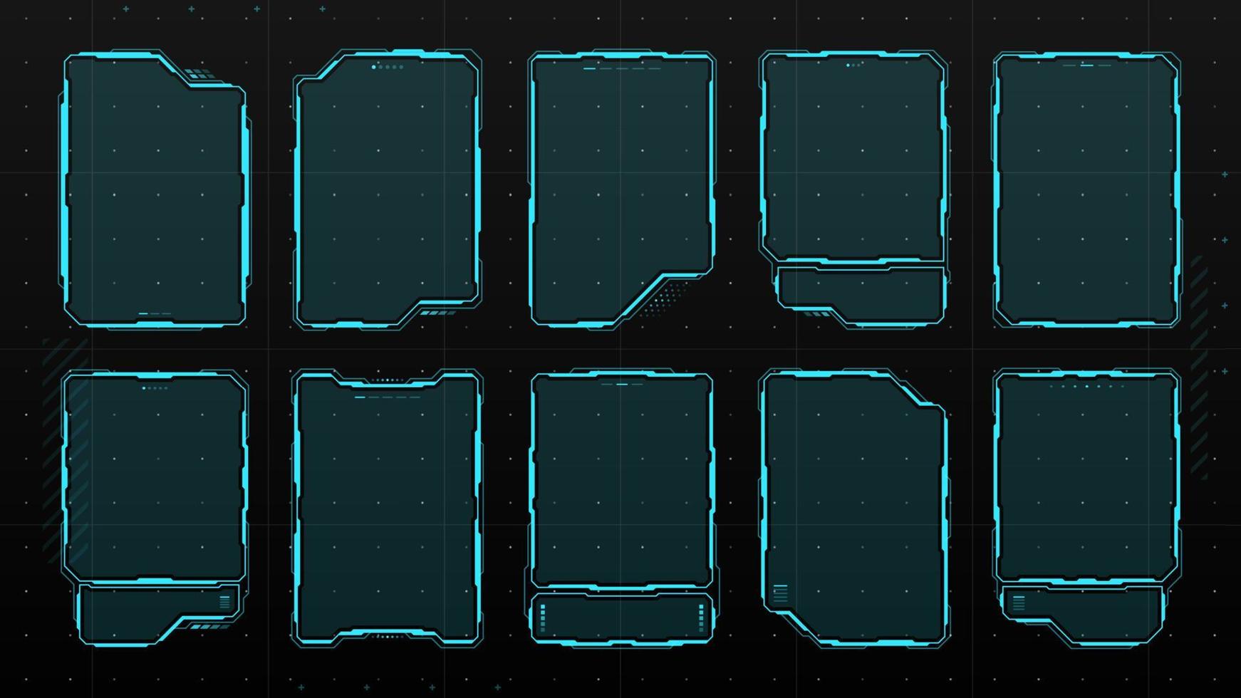 HUD display screen frames, info boxes UI interface 22418910 Vector Art at Vecteezy