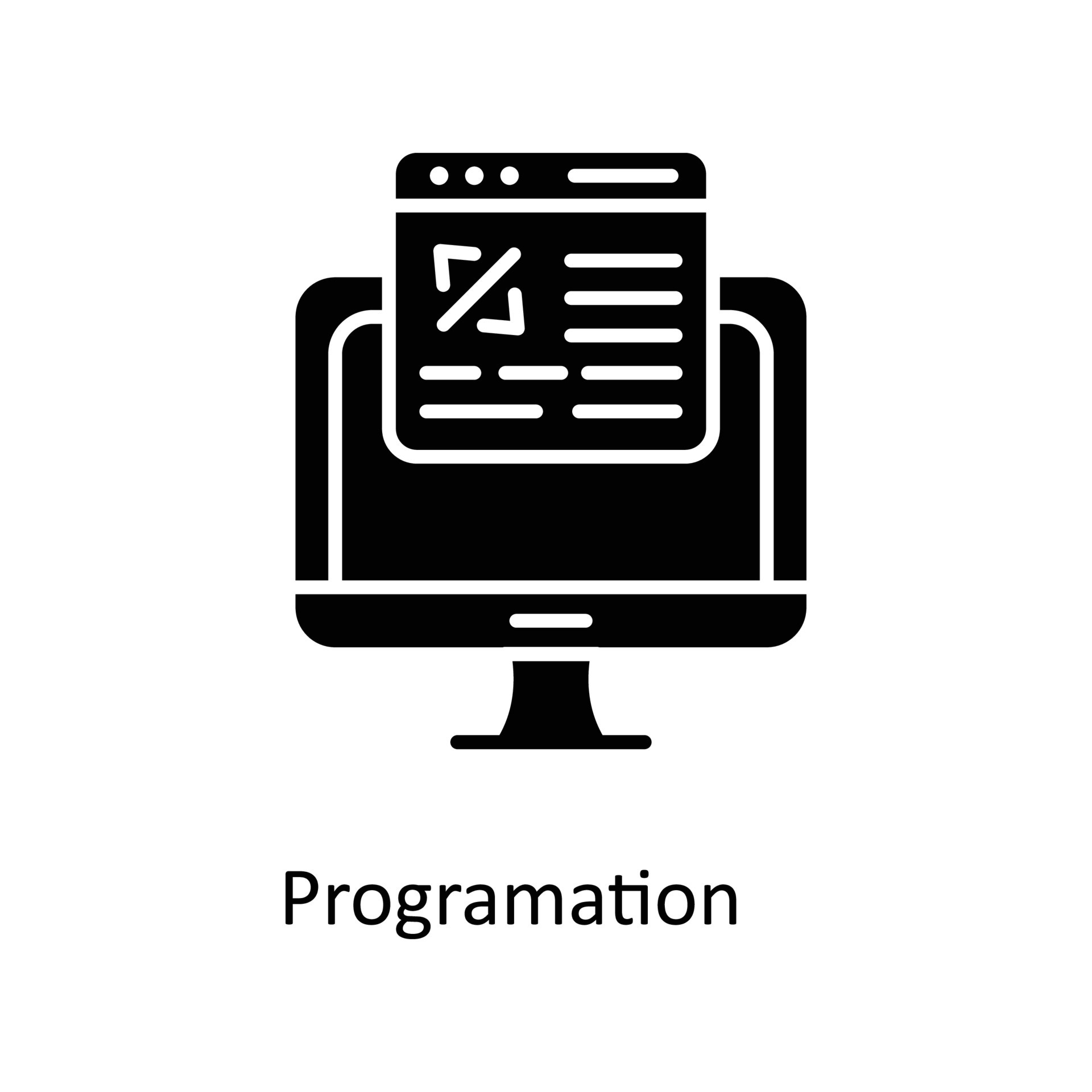 programation Vector Solid Icons. Simple stock illustration stock ...