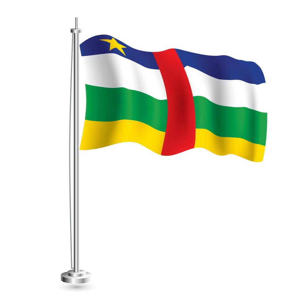 Central African Republic Flag Isolated Realistic Wave Flag Of Central