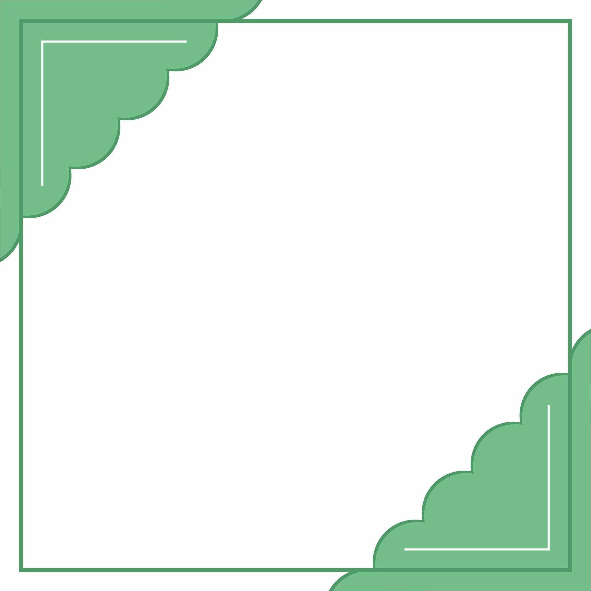 Green and white frame background color with stripe line and wavy ...