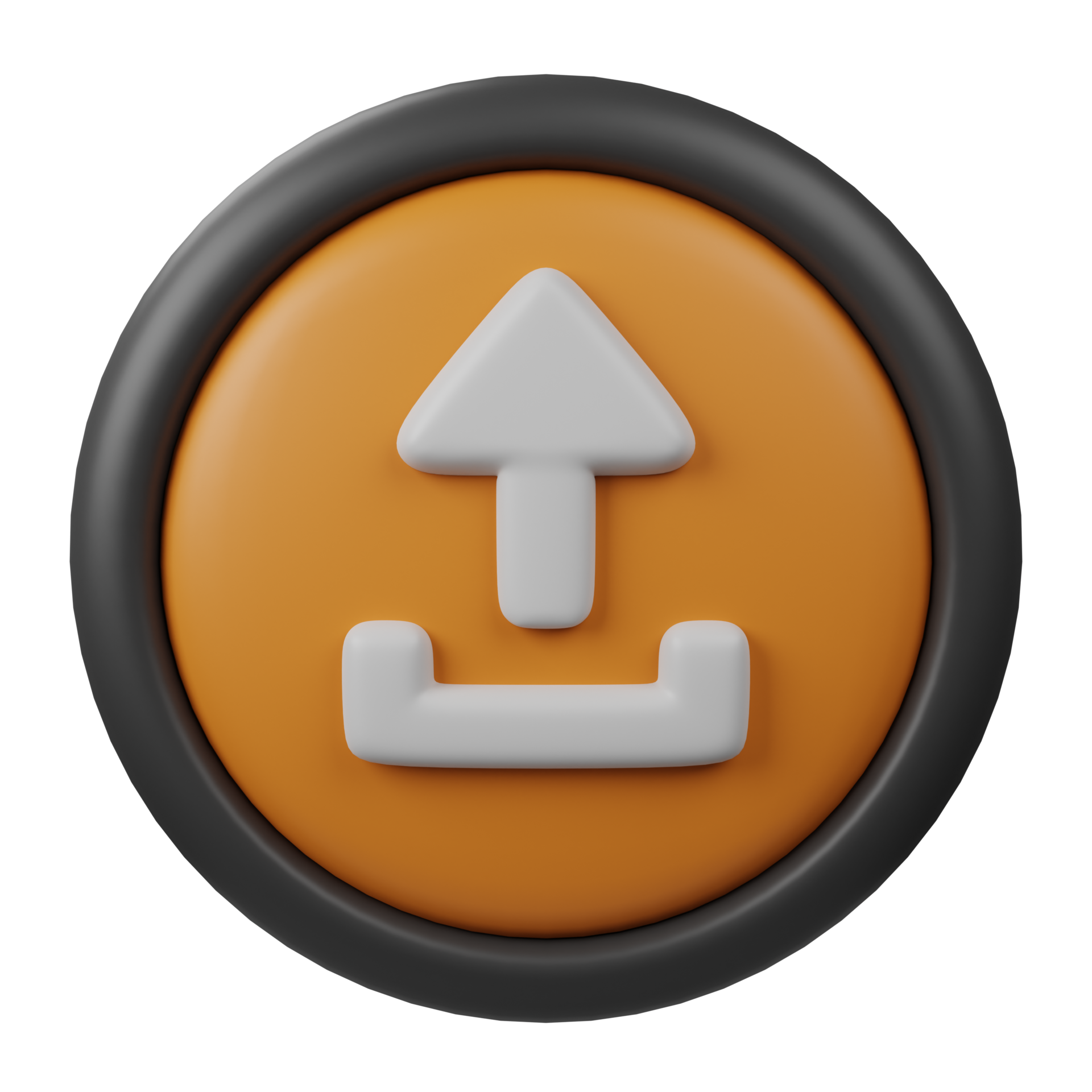 Free 3d rendered upload button icon with orange color and black border ... Free 3d rendered upload button icon with orange color and black border ...
