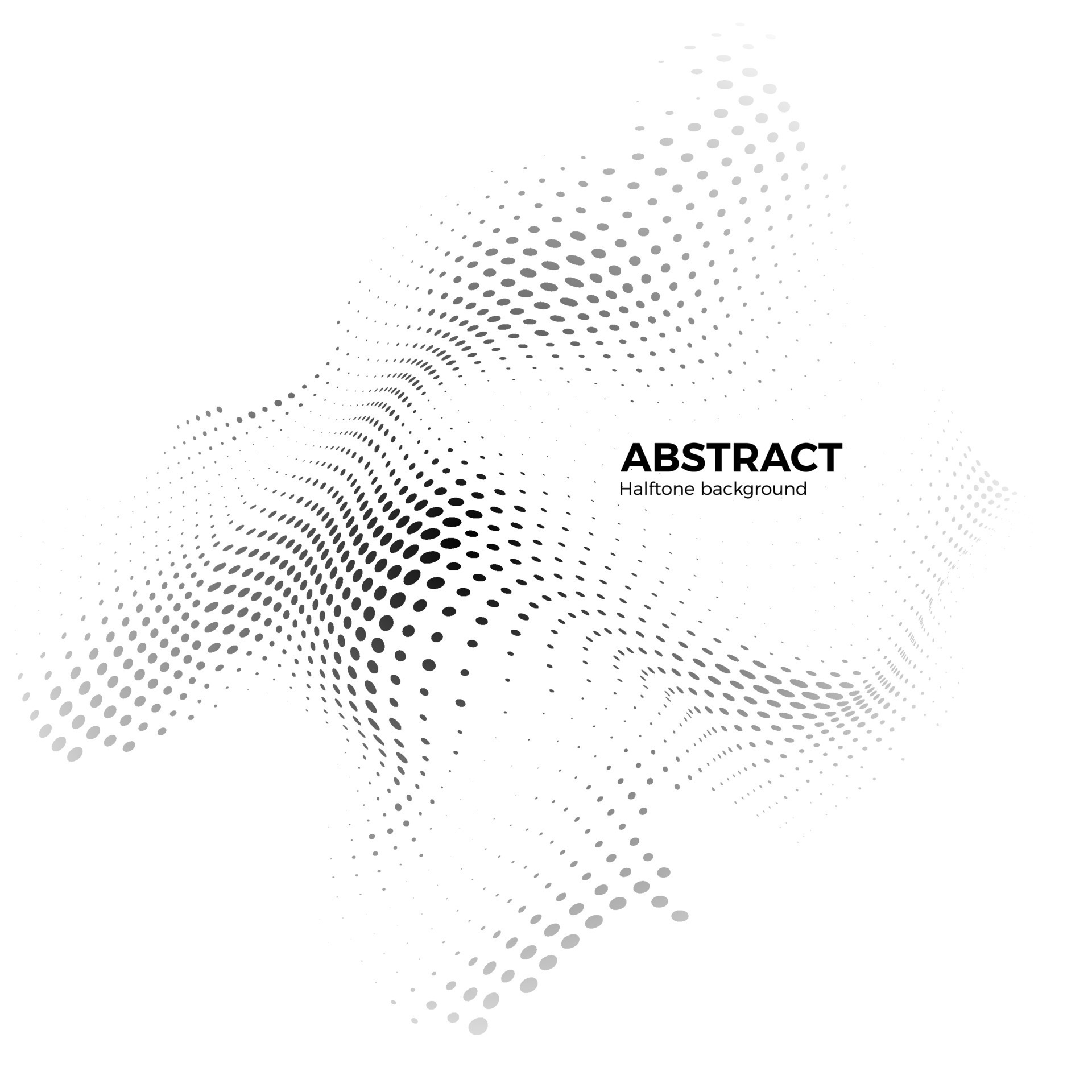 Abstract Halftone Background With Dynamic Waves Halftone Design Element Warp Dots Surface