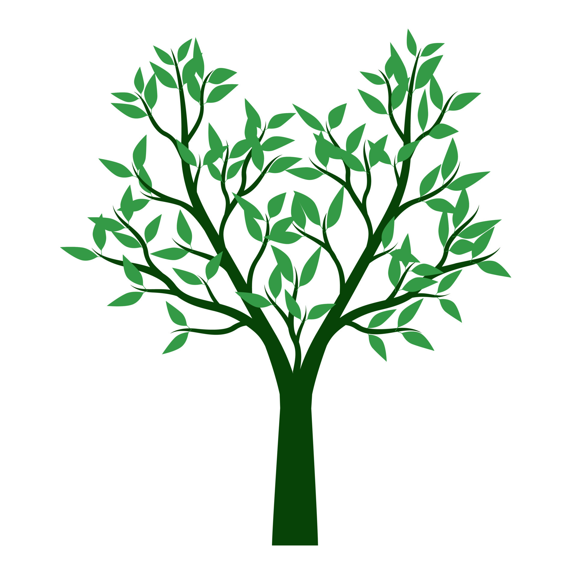 Green Tree with Leaves. Vector outline Illustration. Plant in Garden. 22432338 Vector Art at ...