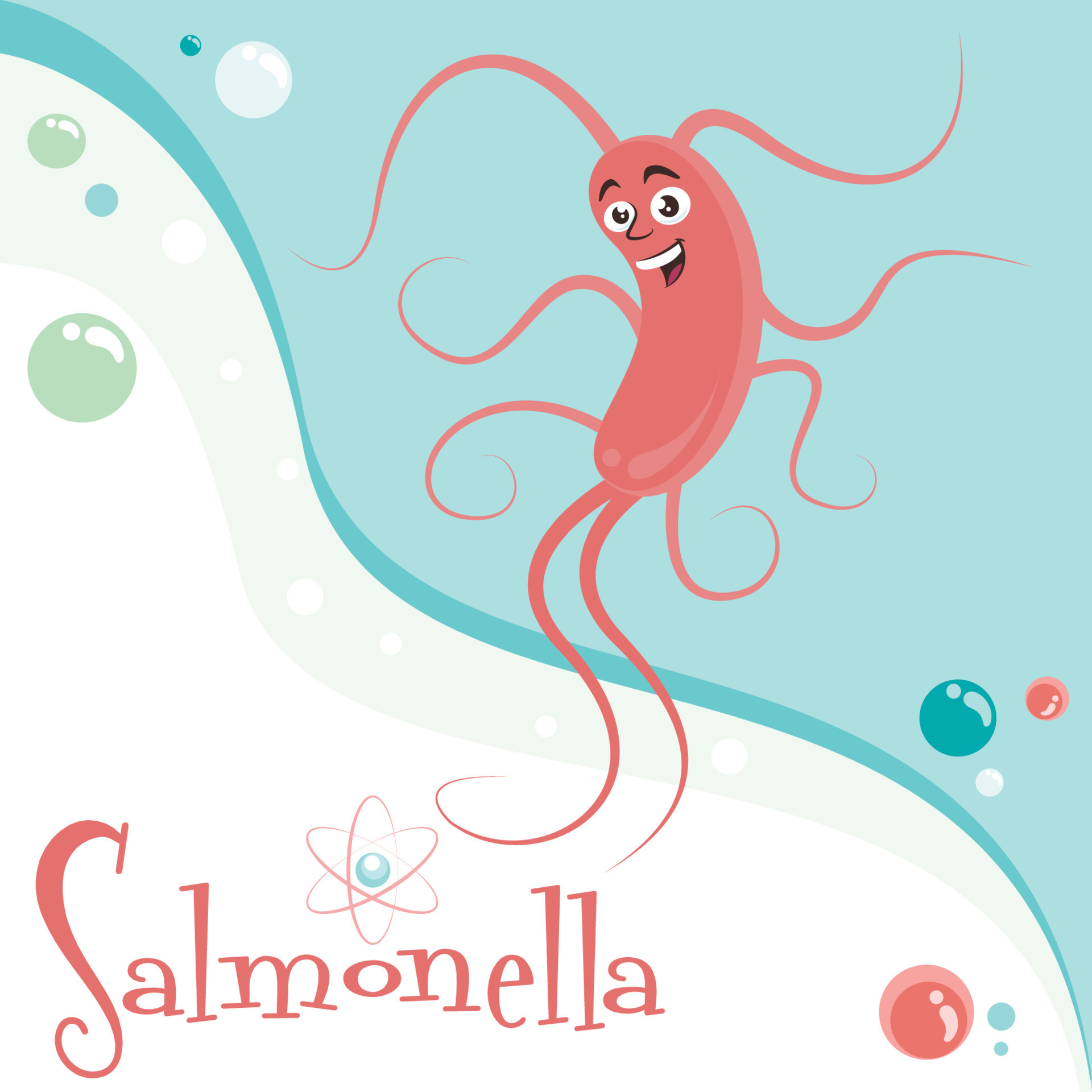 Cartoon Character Of Salmonella Bacteria Educational Vector Graphic 22432364 Vector Art At Vecteezy