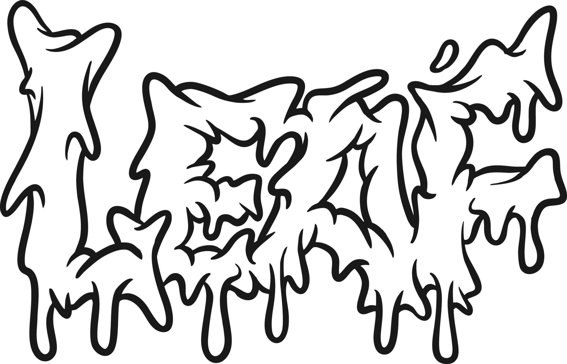 Melting Weed Leaf Word Horror Typeface Illustrations Monochrome melting-weed-leaf-word-horror-typeface-illustrations-monochrome