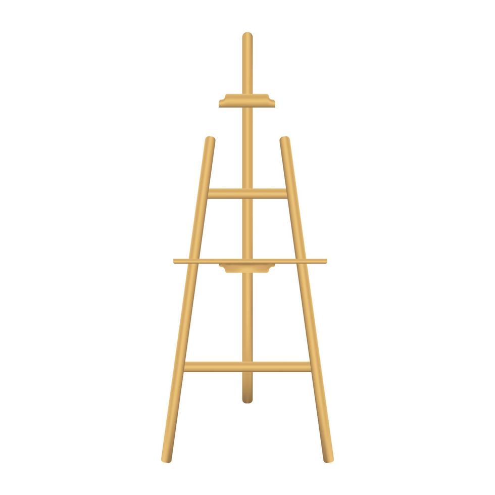Wooden realistic easel, isolated on white background. Vector ... Wooden realistic easel, isolated on white background. Vector ...