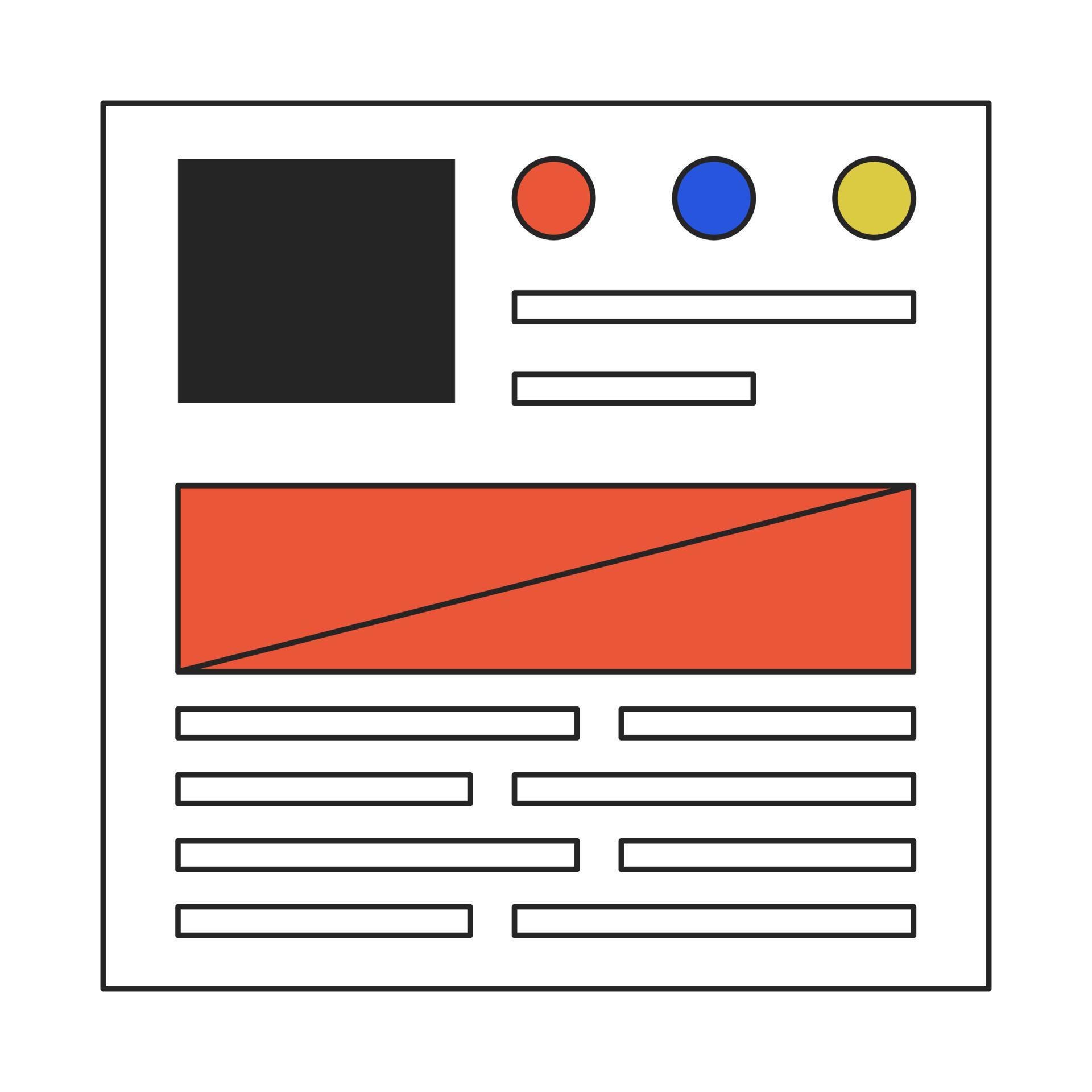 Article Webpage Template Linear Flat Color Vector Icon Website Page Editable Thin Line Element