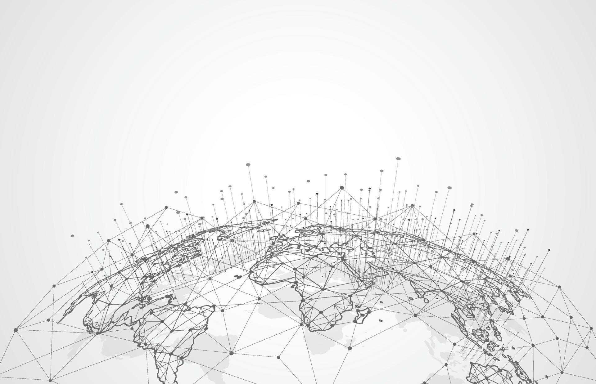 Global network connection. World map point and line composition concept ...