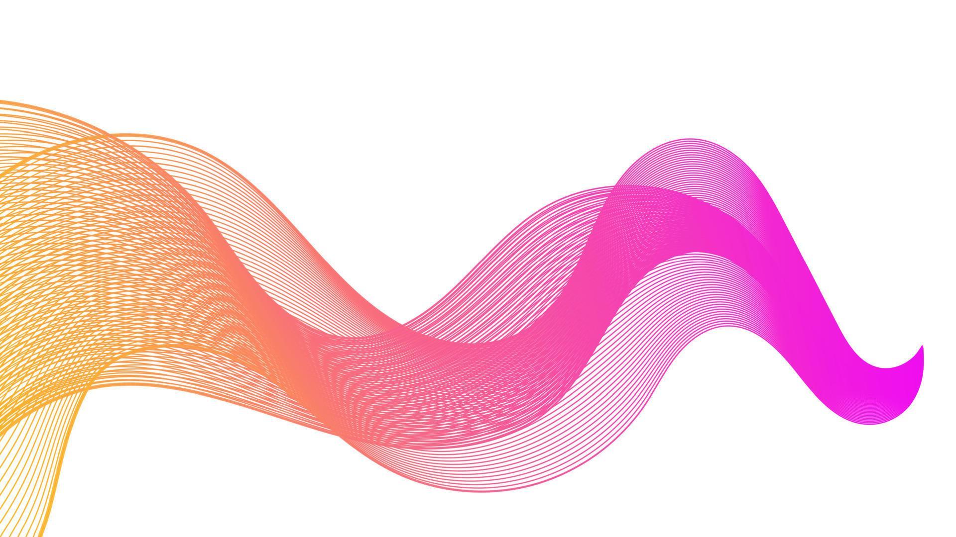 Abstract Backdrop With Colorful Wave Gradient Lines On White Background Modern Technology